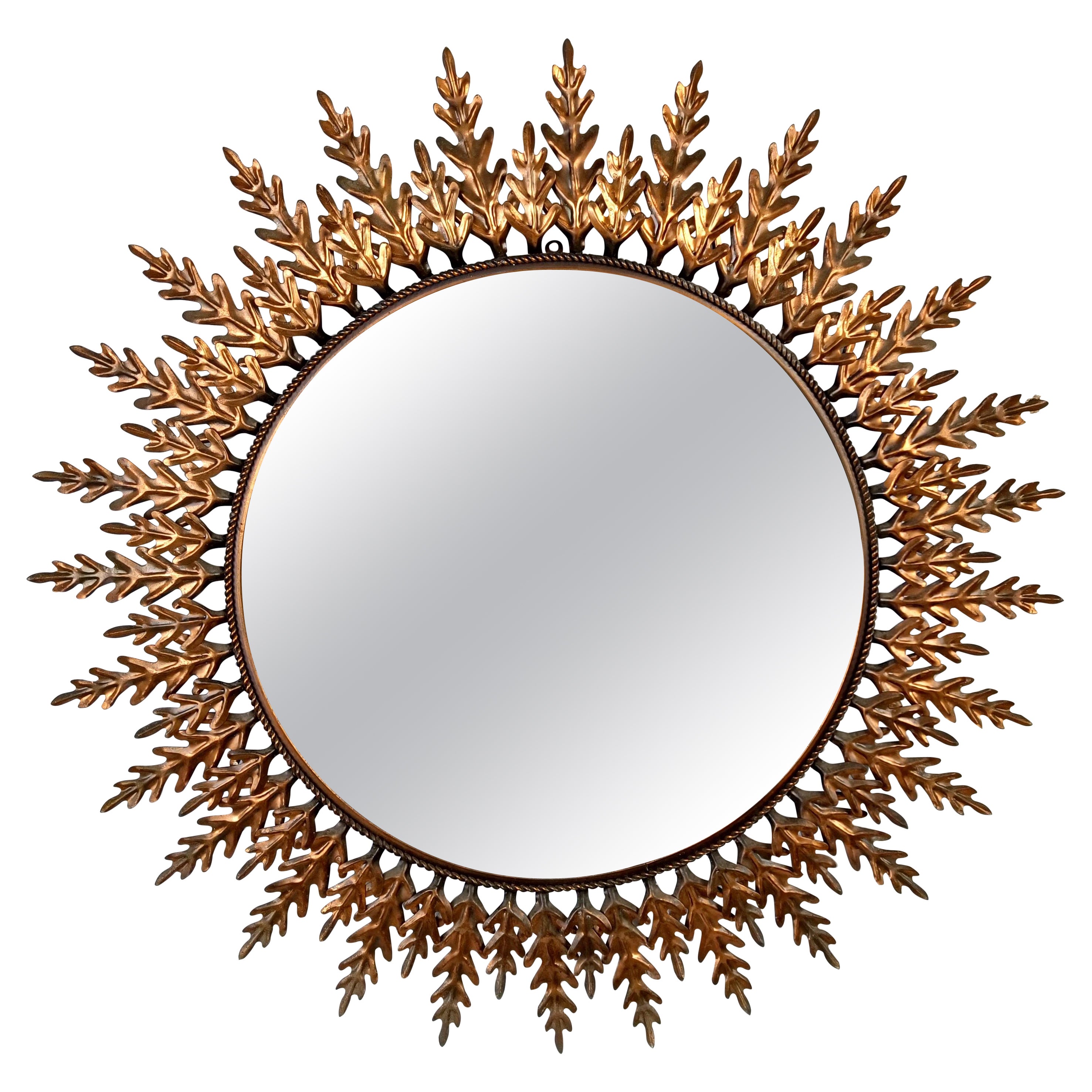 Vintage Gilded Sunburst Mirror France 1970s For Sale at 1stDibs