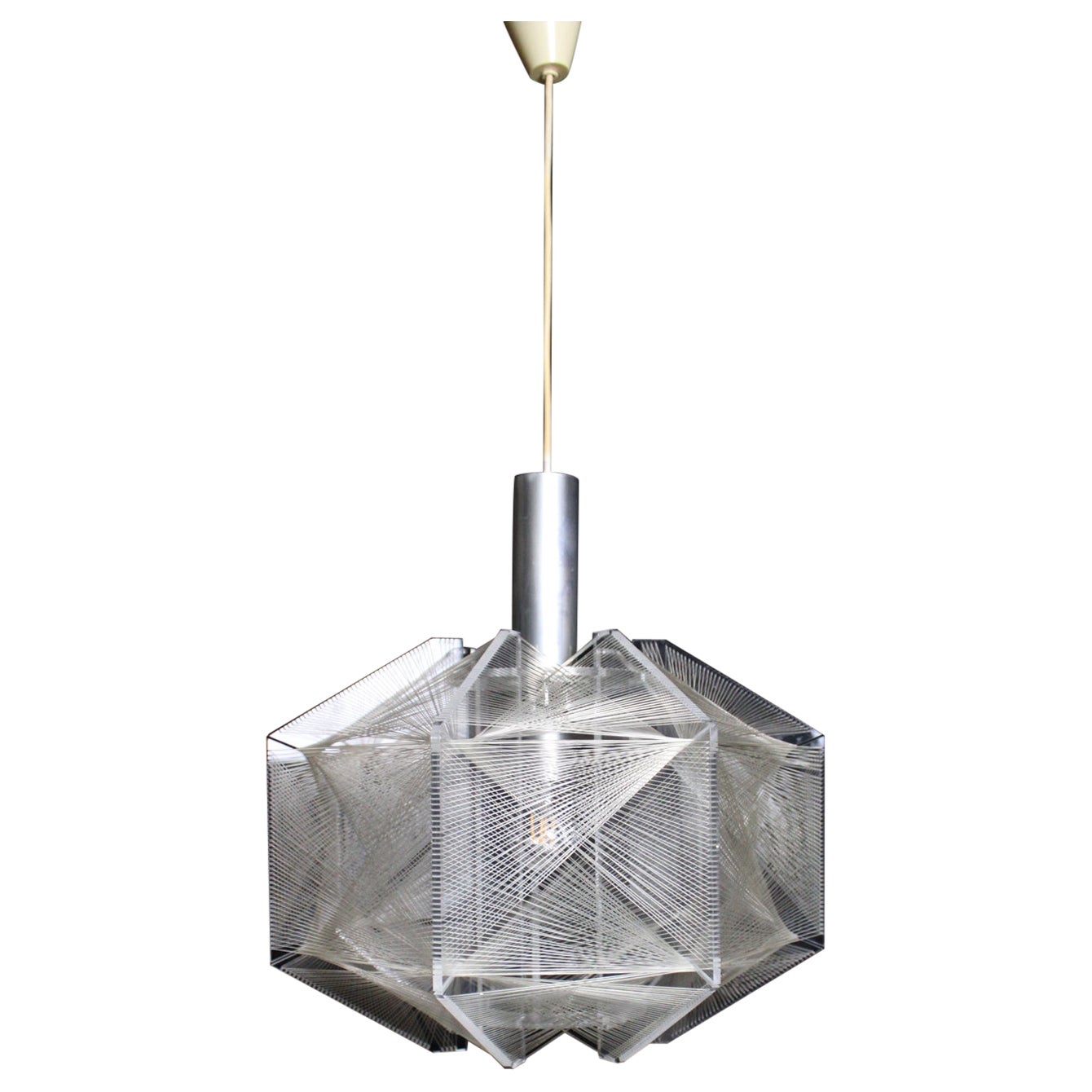 Paul Secon Sompex Pendant Lamp 1970s Midcentury Nylon Plexiglass ...