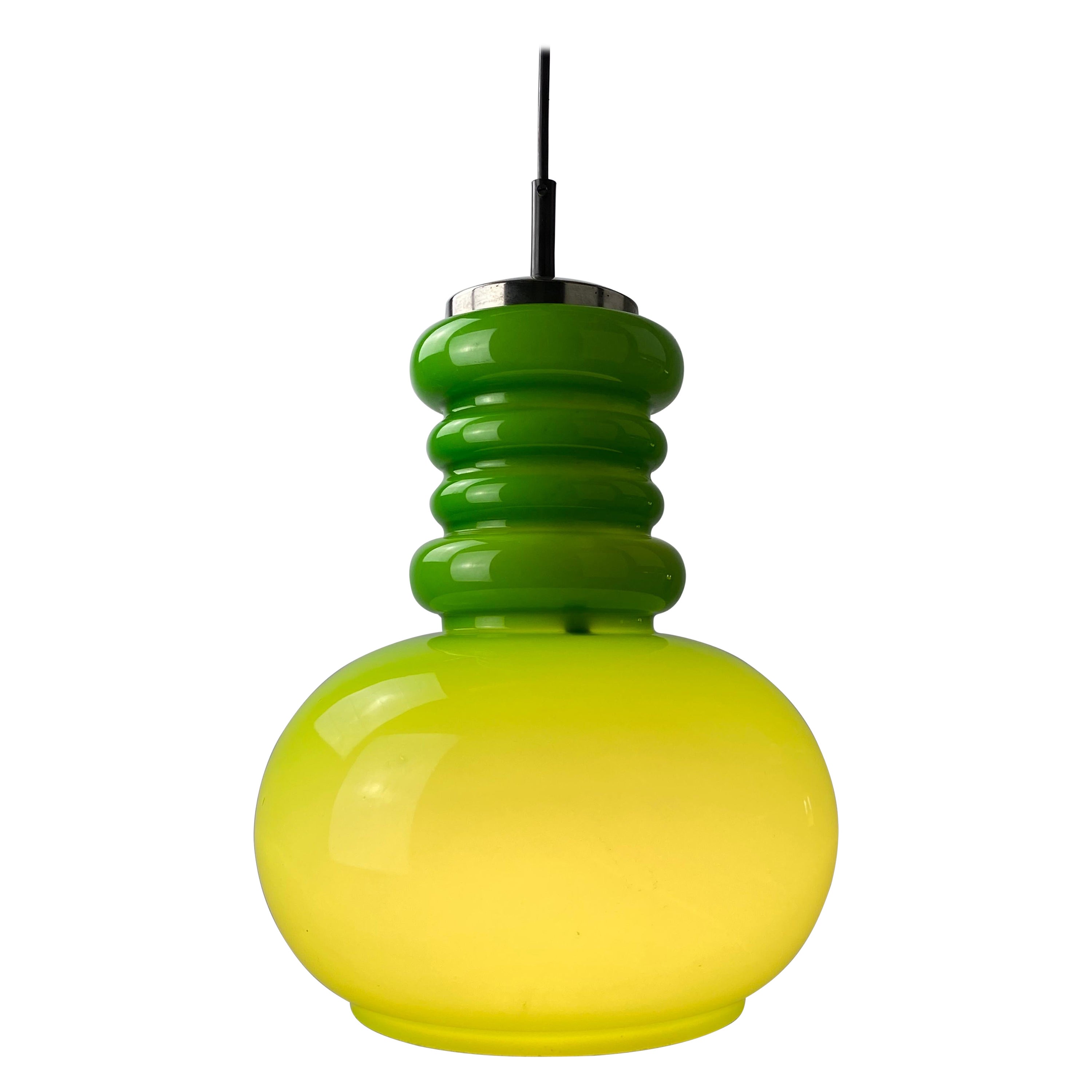 Large apple green glass pendant light from Germany, 1960 For Sale at ...