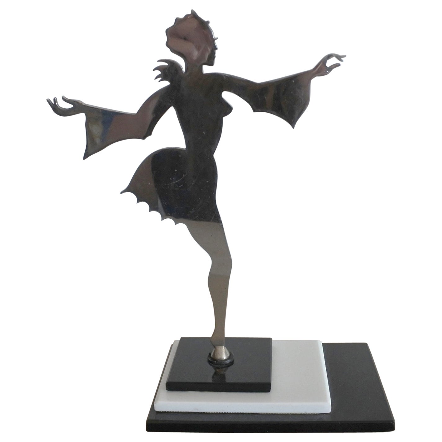 A 20th Century Nickel Plated Deco Dancer For Sale at 1stDibs