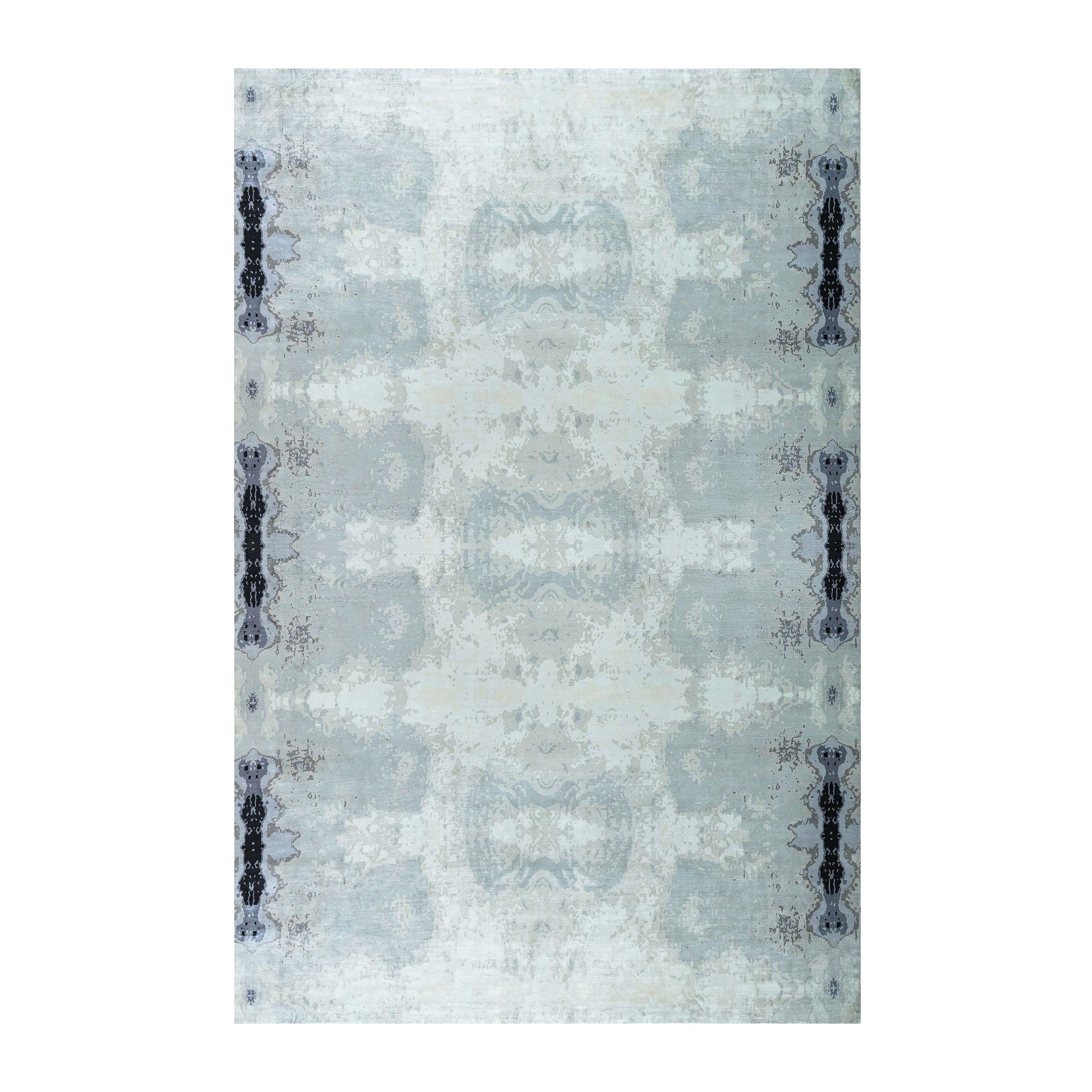 Contemporary Abstract Kusafiri Eskayel Natural Silk Rug by Doris Leslie ...