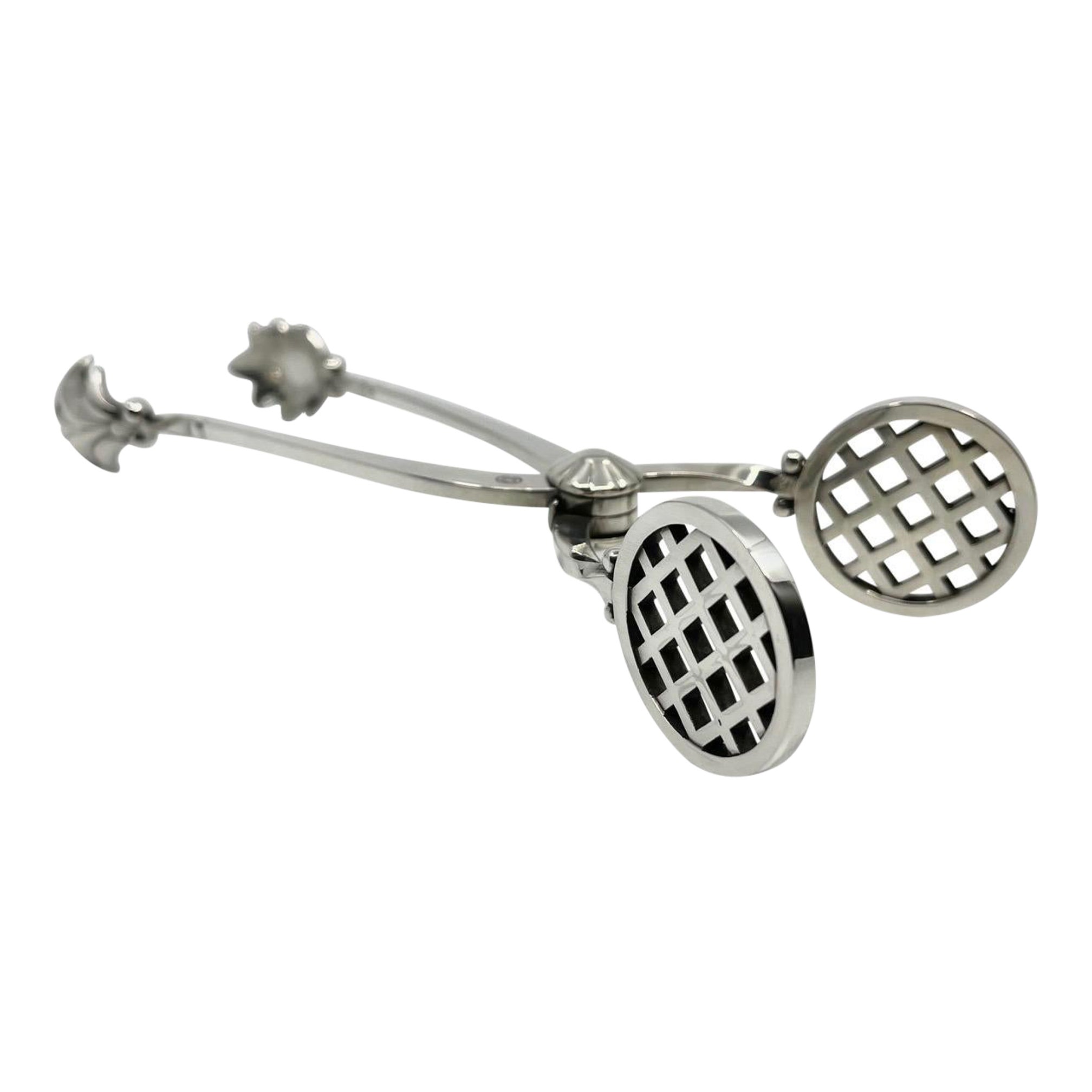 Georg Jensen Sterling Silver Parallel Ice Tongs 284 For Sale at 1stDibs