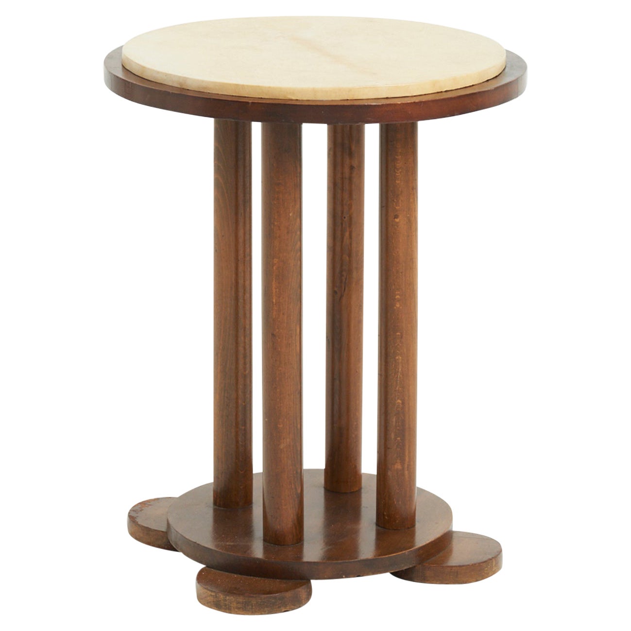 Art Deco Velum and Beech Side Table For Sale at 1stDibs