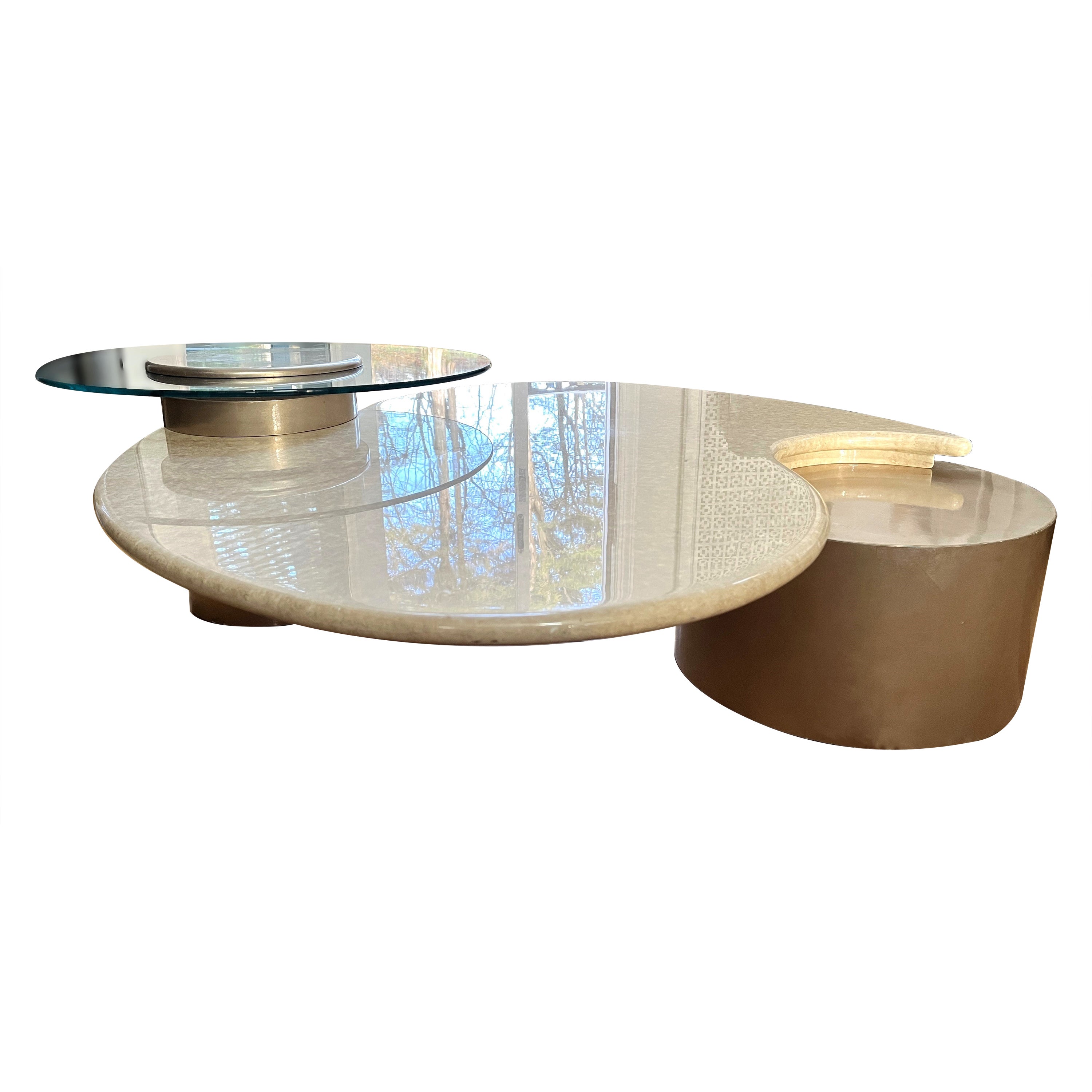 Three Tiered Coffee Table attr. to Roger Rougier For Sale at 1stDibs
