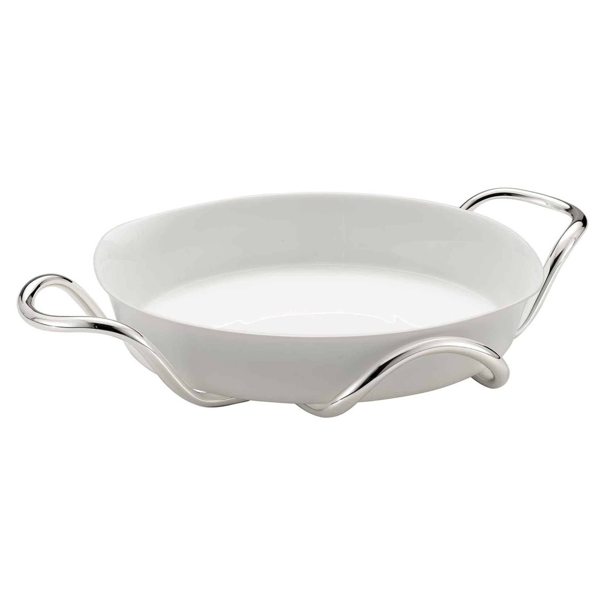 Round Baking Dish with Golden Holder by Itamar Harari For Sale at 1stDibs