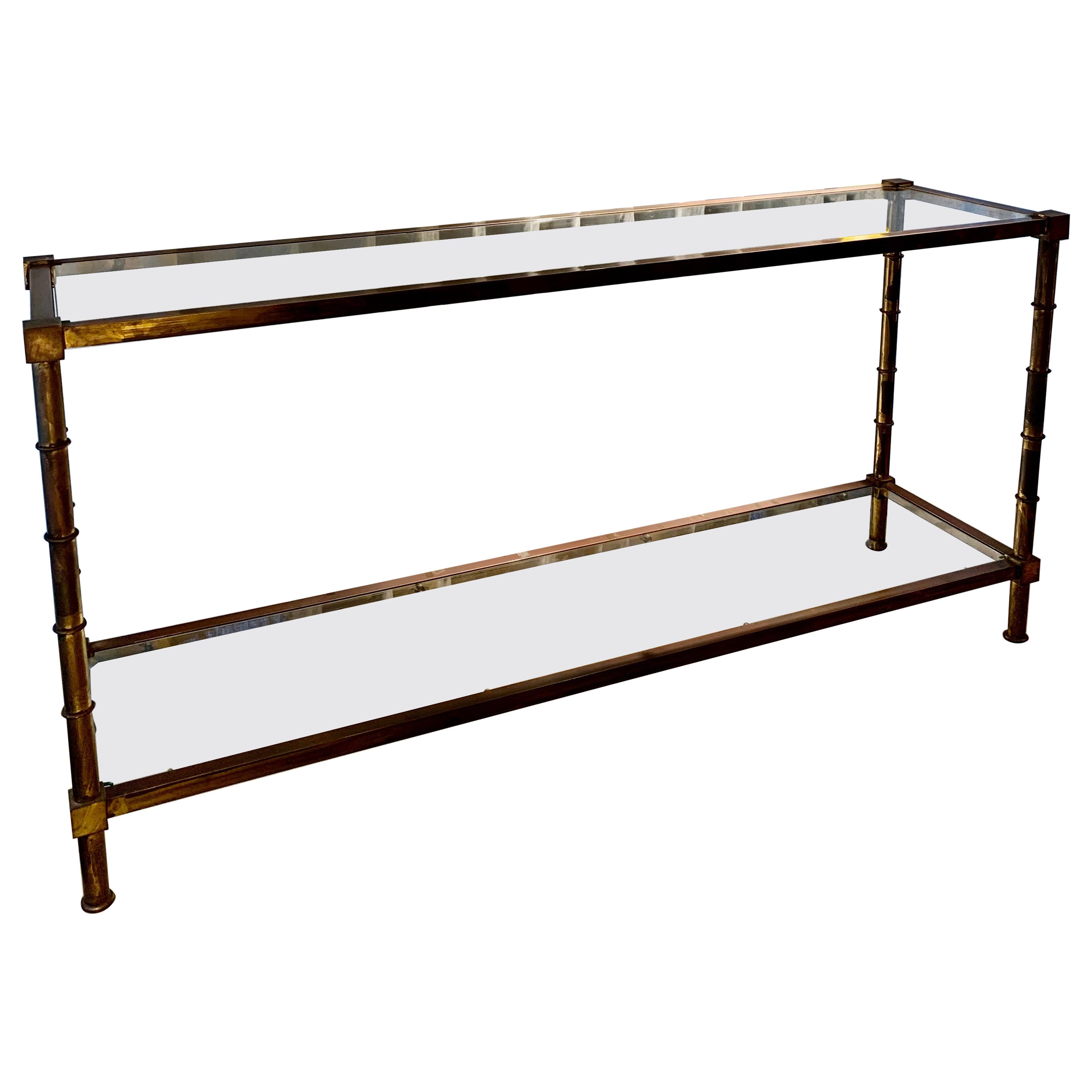 Vintage Brass Console Table For Sale at 1stDibs