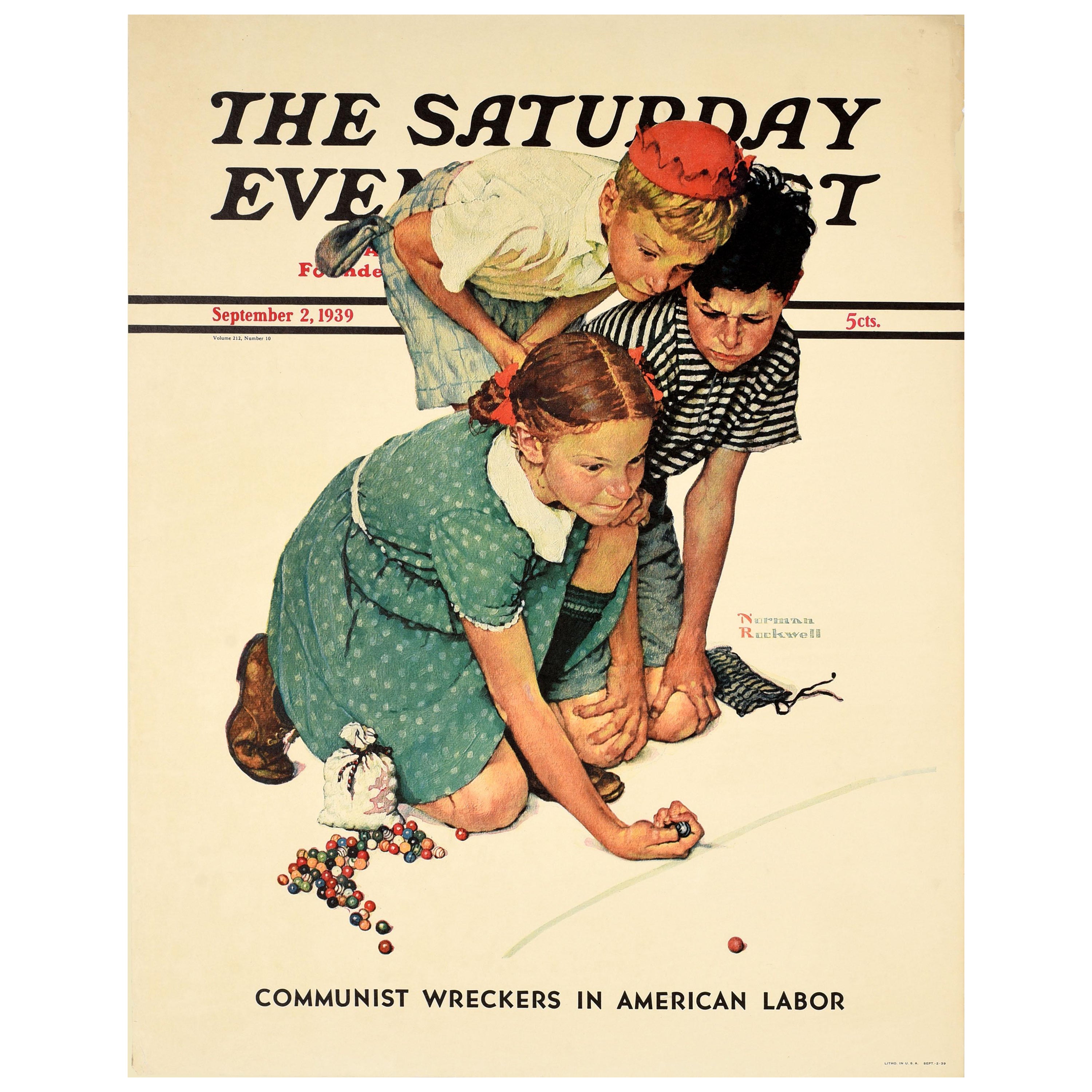 Original Vintage Advertising Poster Saturday Evening Post Frog Jacob ...