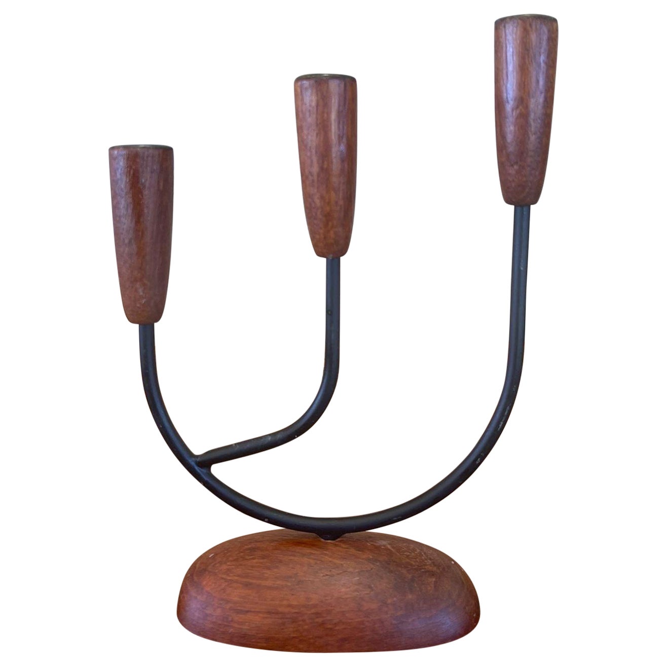 Mid-Century Danish Modern Short Teak Candlestick Holder by Rude Osolnik ...