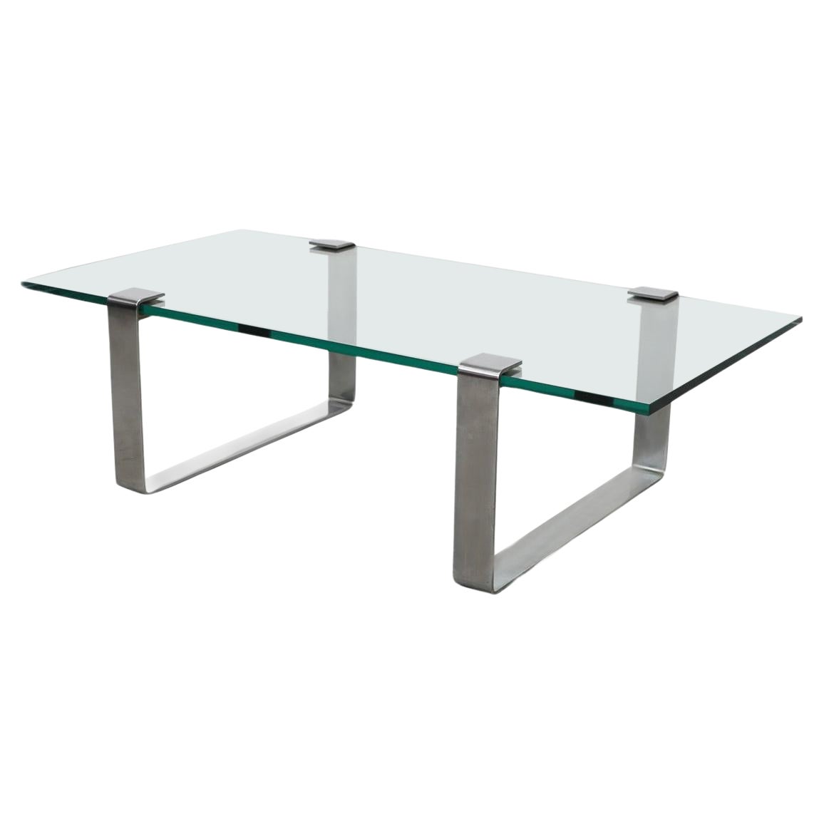 Peter Maly Trinum White Curved Laminate and Chrome Coffee Table by COR ...