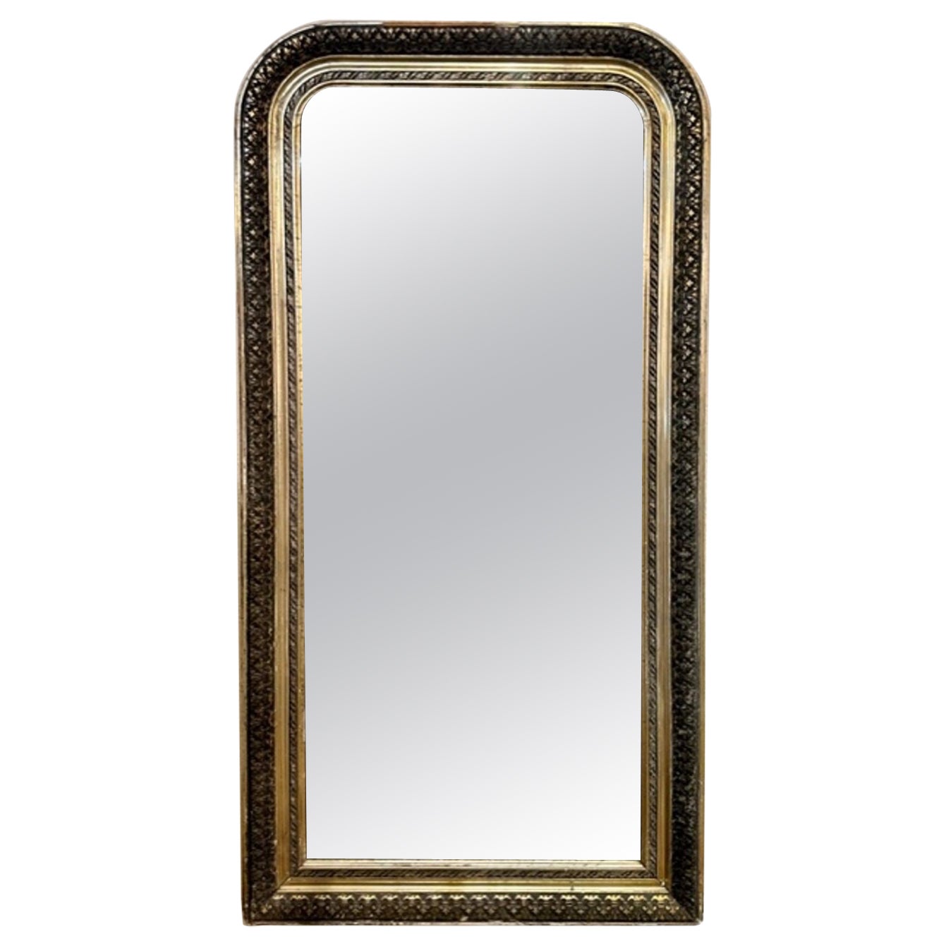 19th Century French Louis Philippe Silver and Black Mirror For Sale at ...