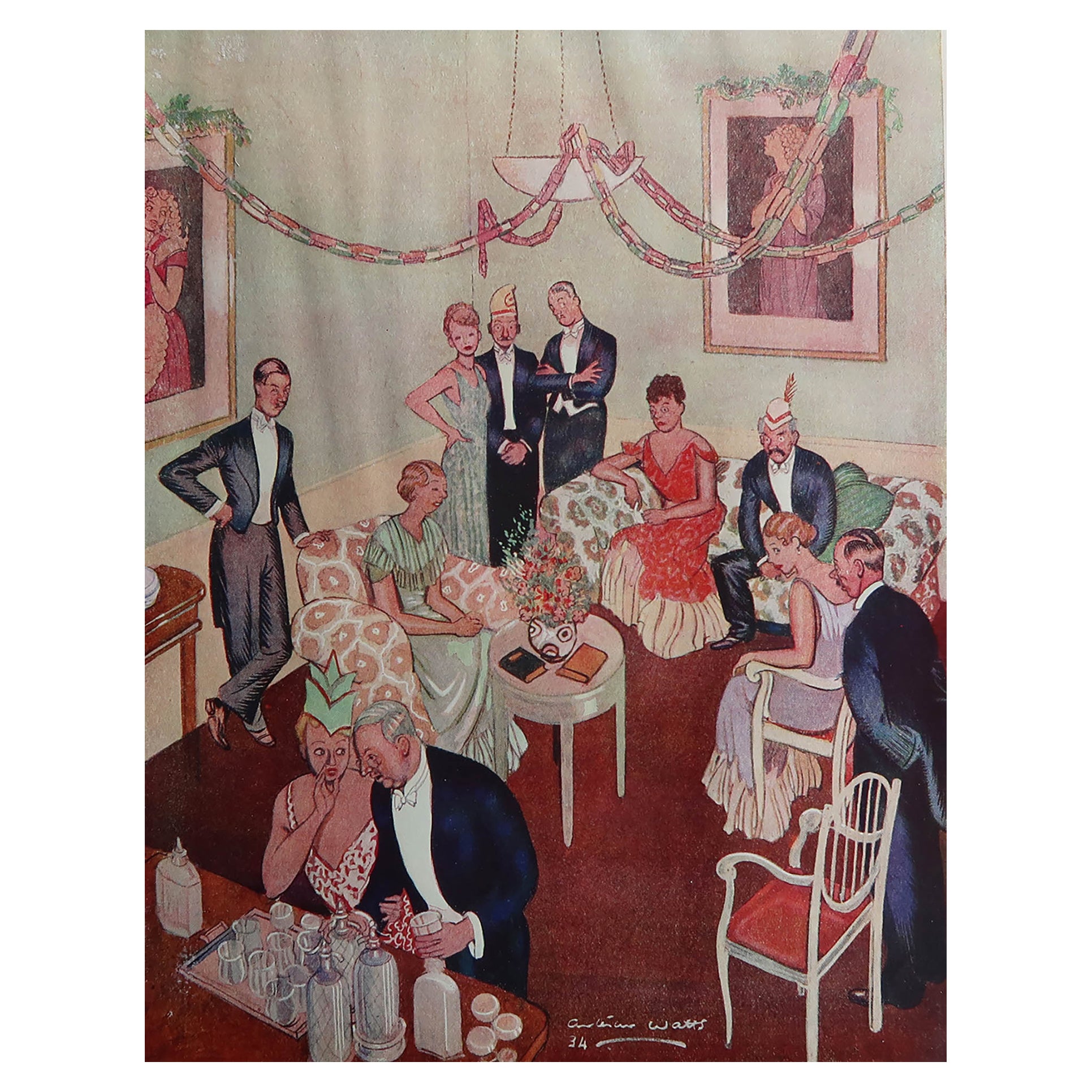 Original Vintage Print of A Cartoon By Fougasse. 1934 For Sale at 1stDibs