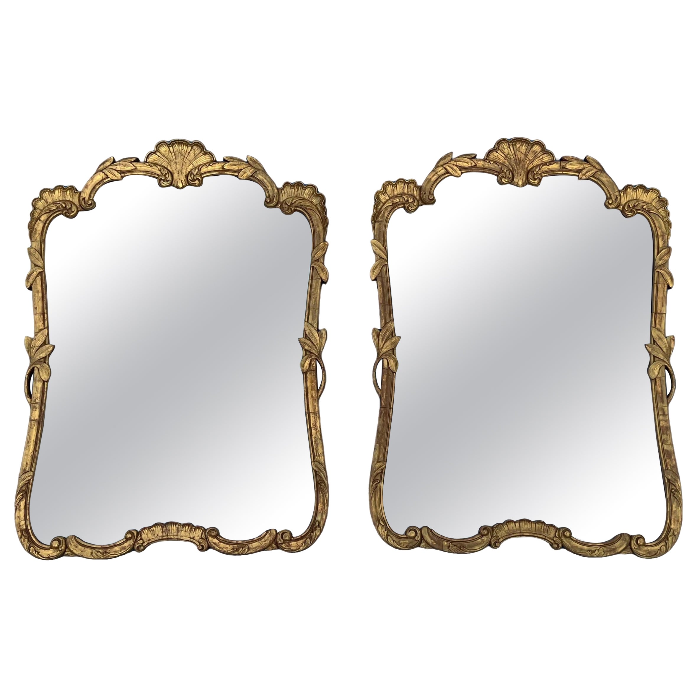 A Pair Of Unusual Gilt Wood Mirrors Ca' 1930's at 1stDibs