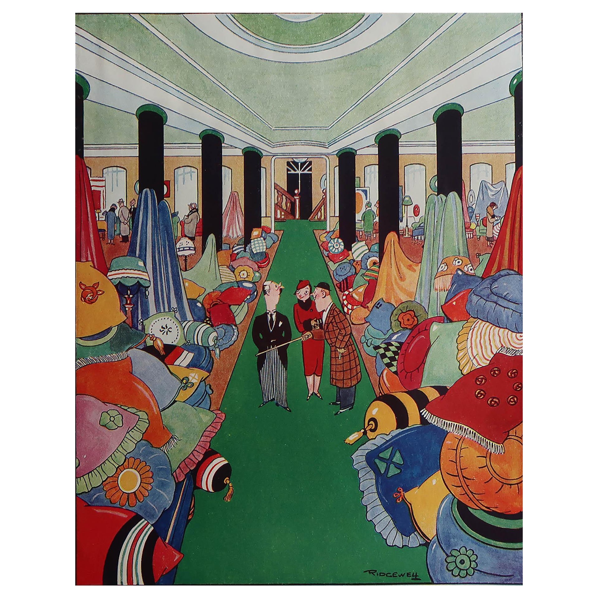 Original Vintage Print of A Cartoon By Chas Grave. 1934 For Sale at 1stDibs