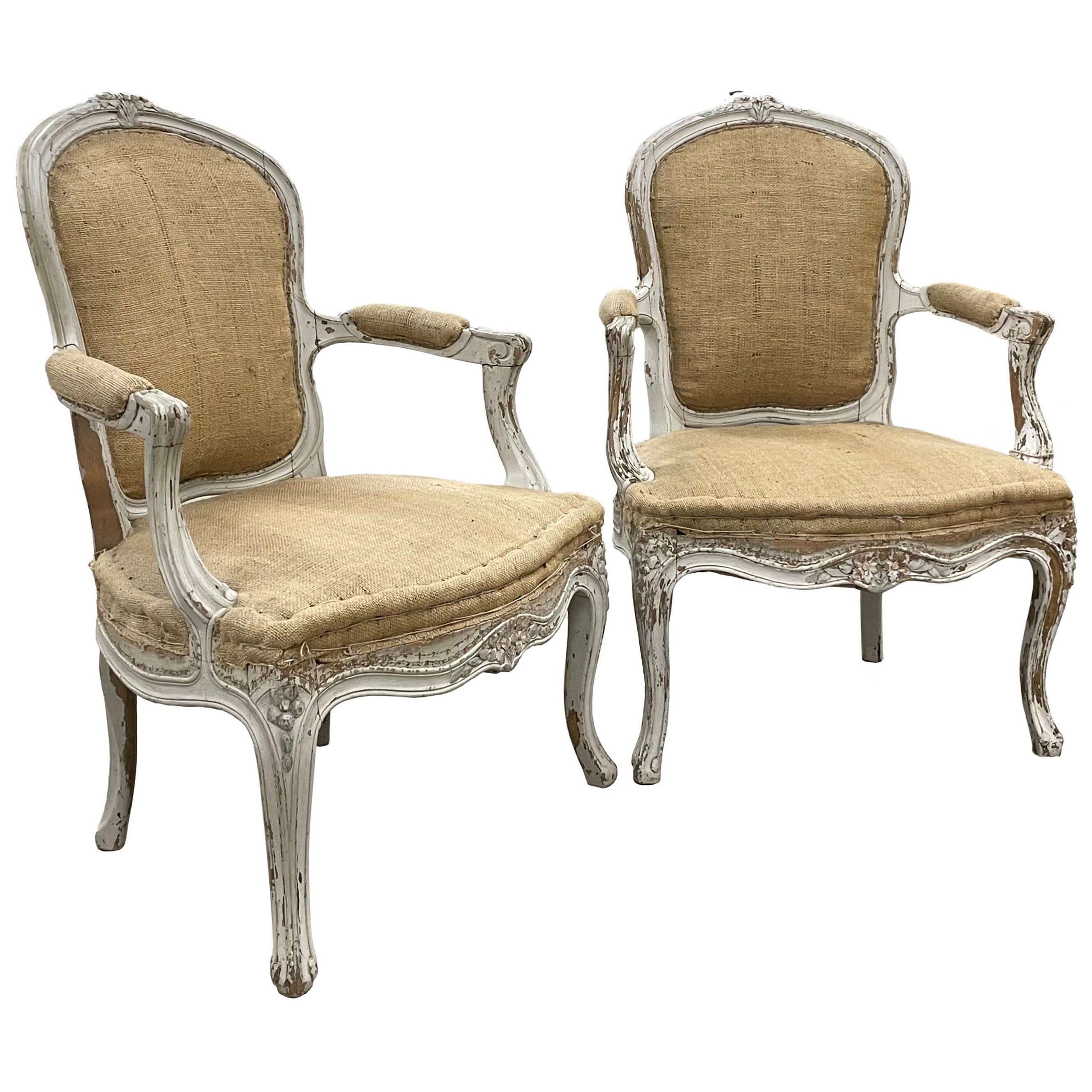 Pair Of Louis Xv Fauteuil Style Chairs For Sale At 1stdibs