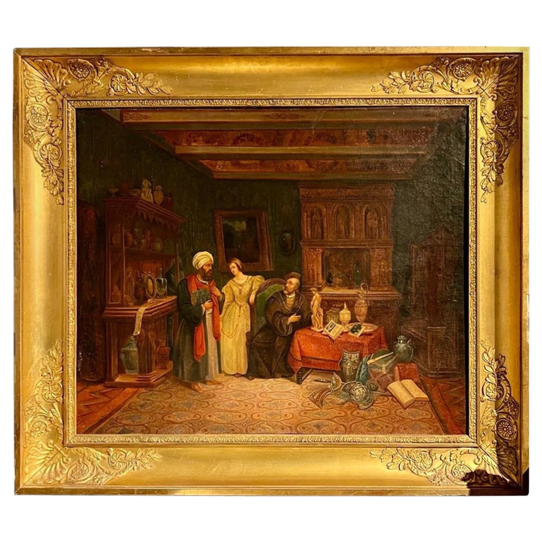 19th Century Orientalist Oil-on-Canvas Painting For Sale at 1stDibs
