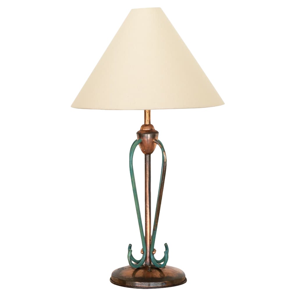French Brass Table Lamp in the Style of Jean Royere For Sale at 1stDibs