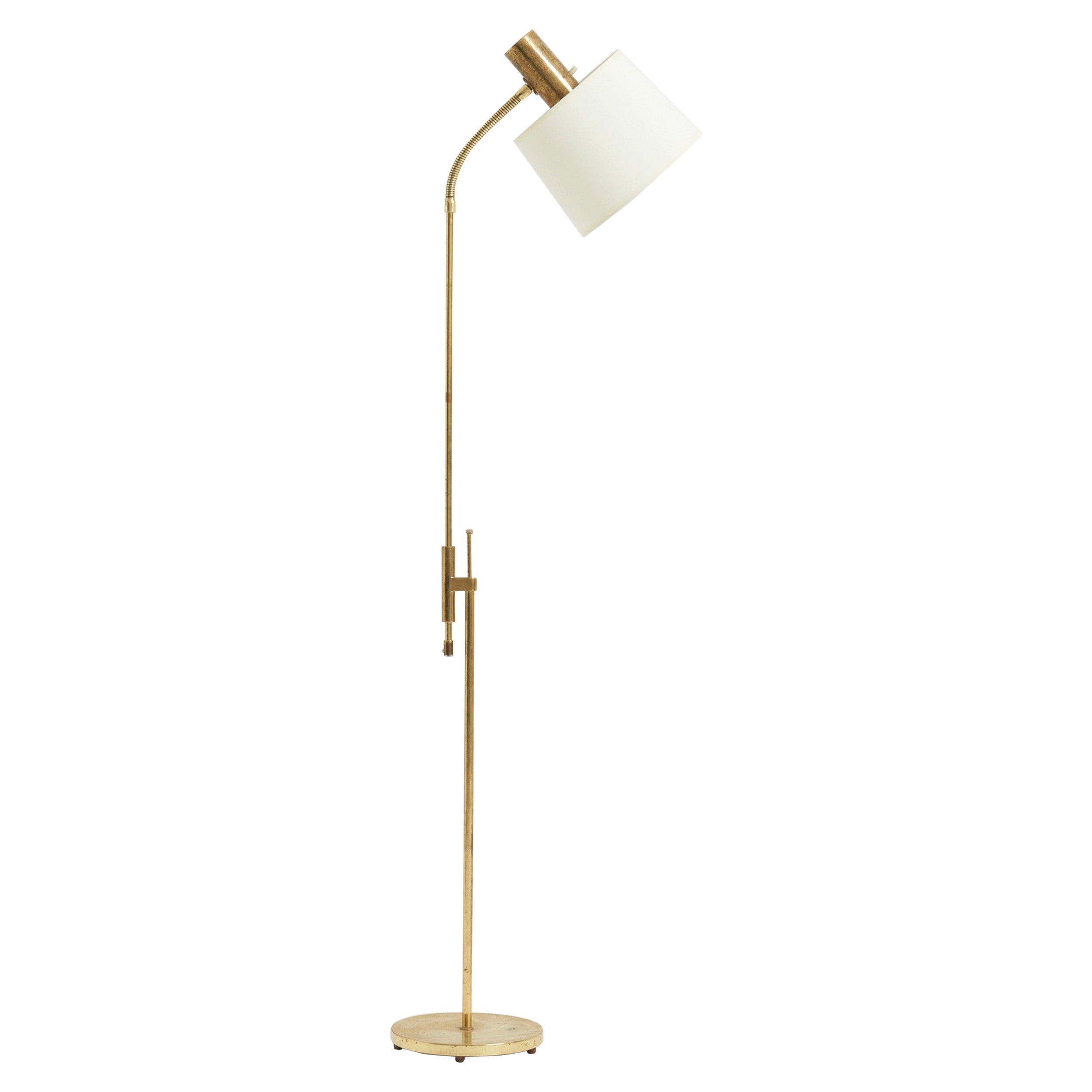 Brass Reading Floor Lamp For Sale at 1stDibs