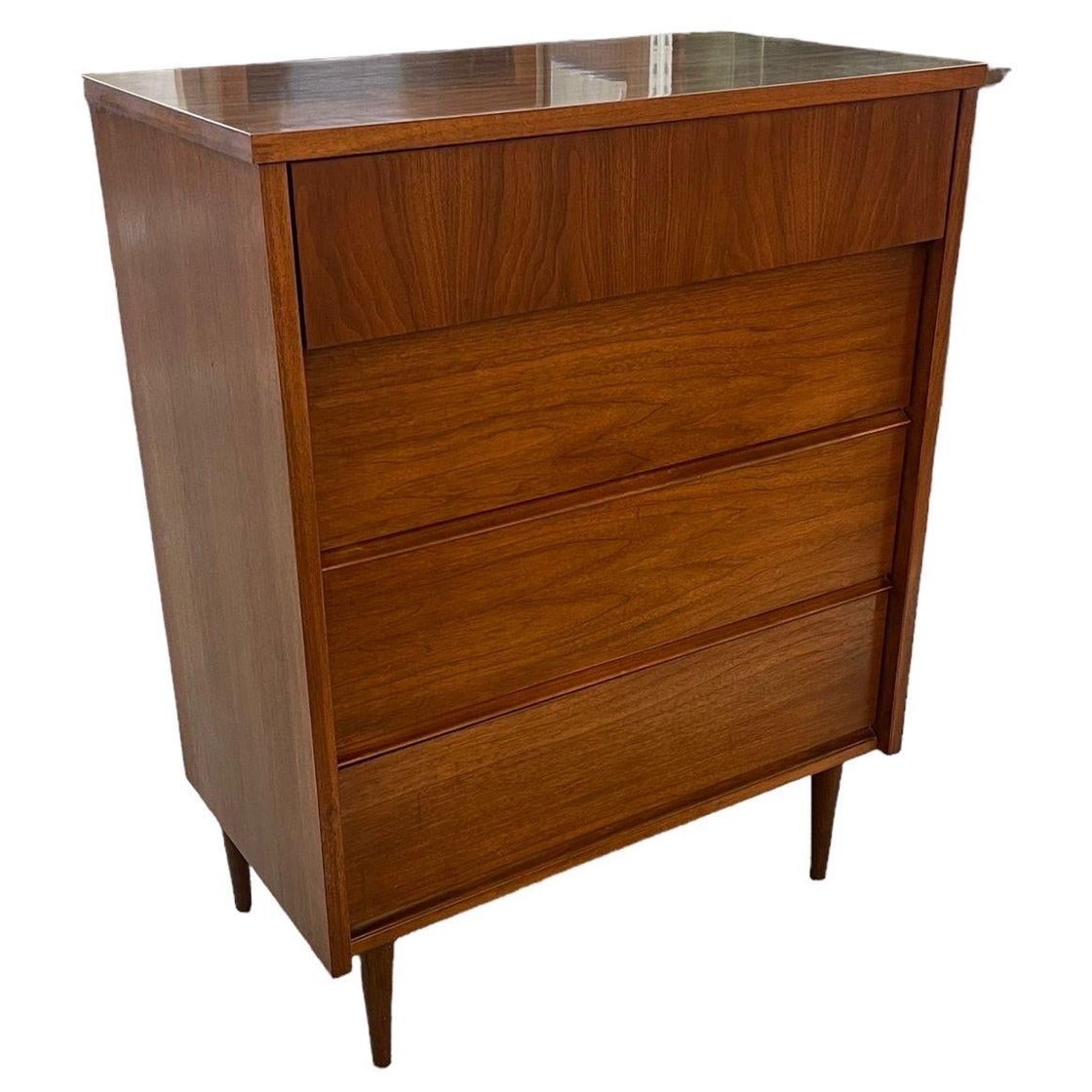 Vintage Mid Century Modern Tallboy Dresser Dovetail Drawers For Sale at ...