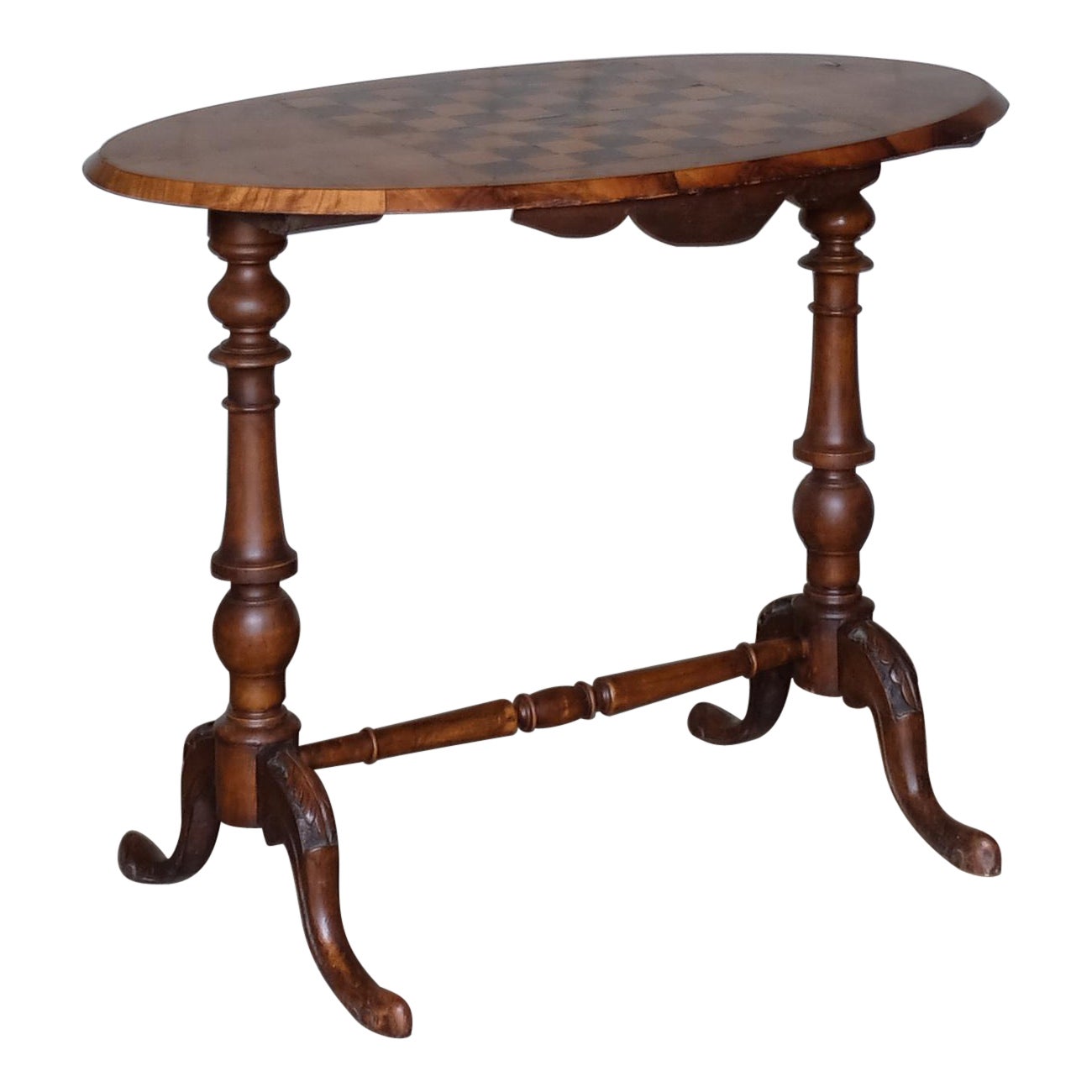 Victorian Walnut Stretcher Table For Sale at 1stDibs