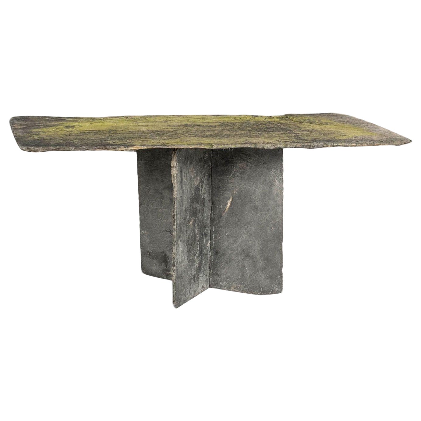 Vintage French Rectangular Top Slate Table For Sale at 1stDibs