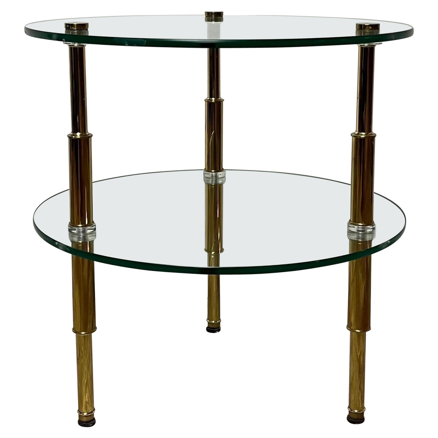 Italian Glass Top Round Occasional Table at 1stDibs
