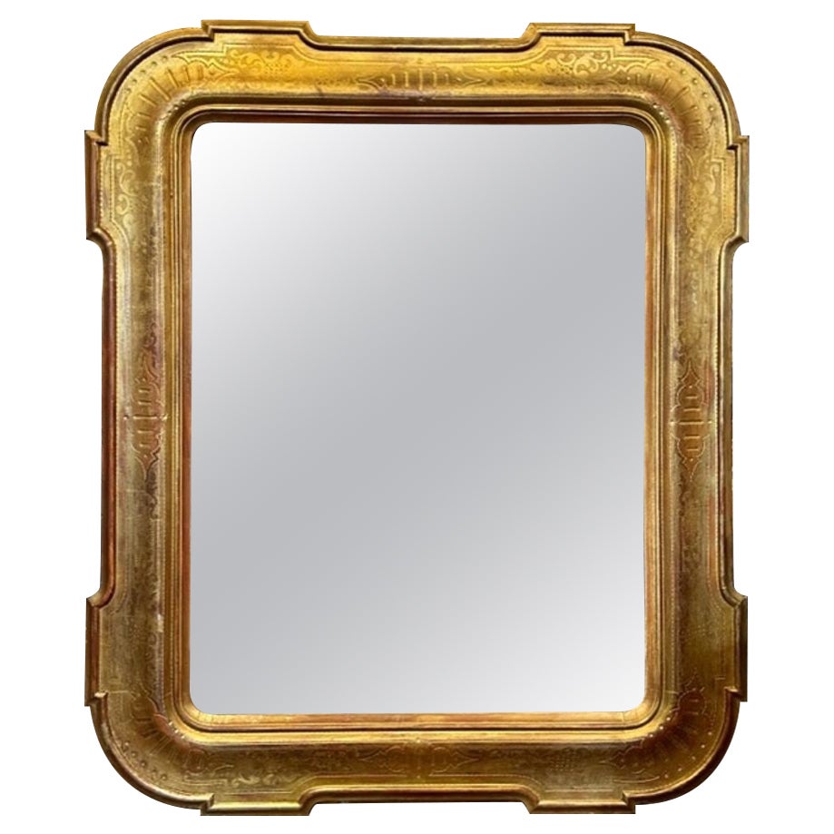 French Transitional Gilt mirror For Sale at 1stDibs