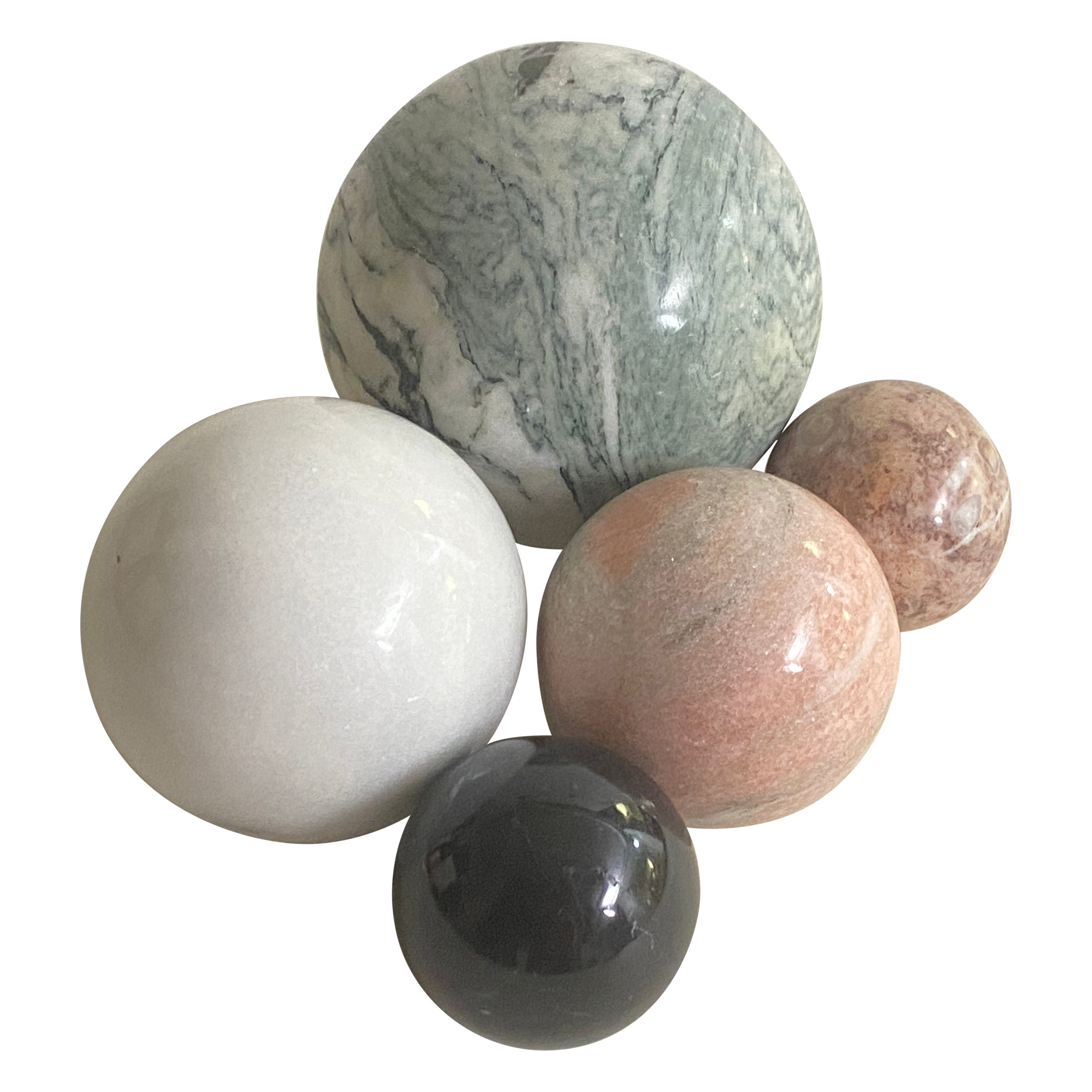 Marble Decorative Balls, different Colors France 1970, Set of 5 For ...