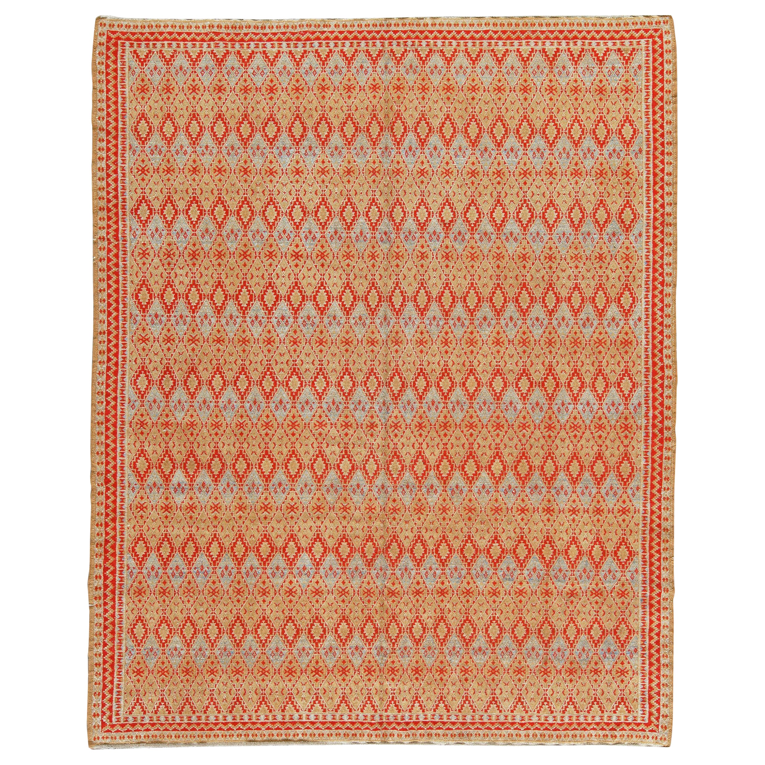 Vintage Tribal Moroccan Handmade Wool Rug For Sale at 1stDibs
