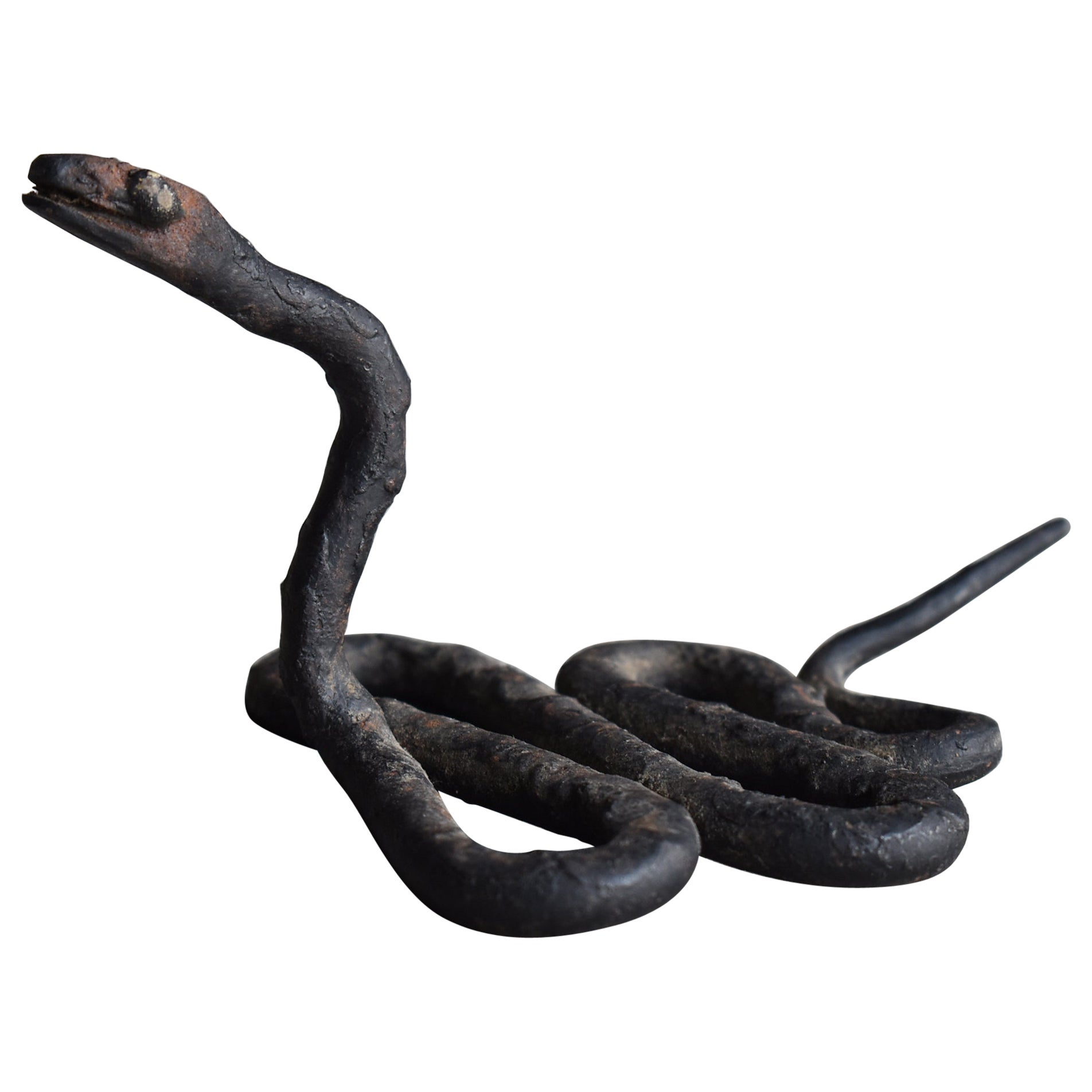 Japanese Antique Iron Snake 1860s-1900s / Figurine Object Wabisabi ...