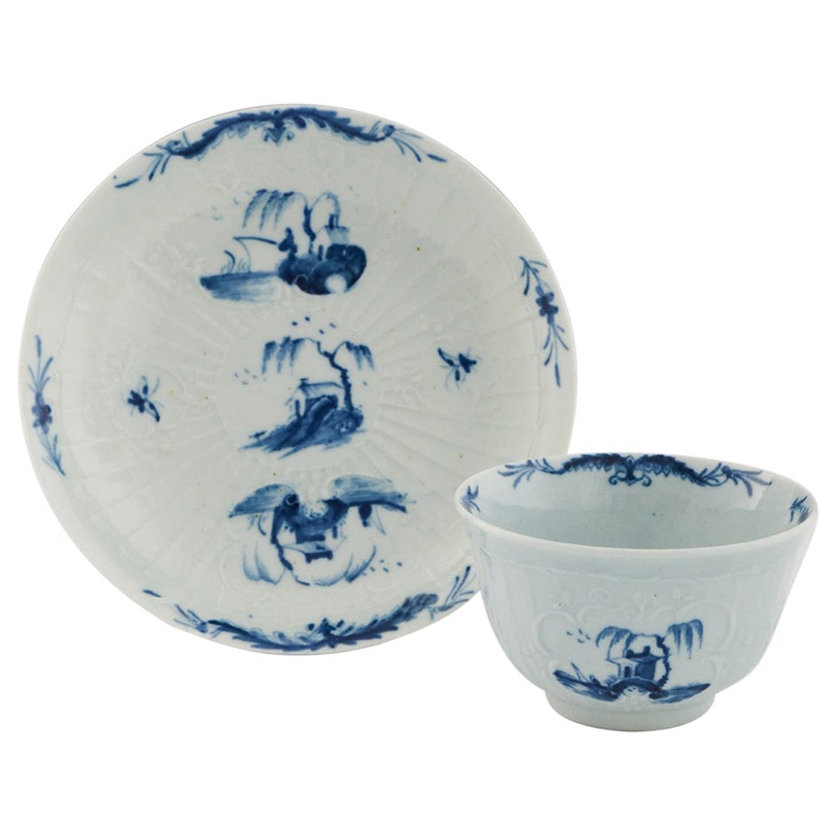First Period Worcester Porcelain Fisherman and Willow Pavillion Tea ...