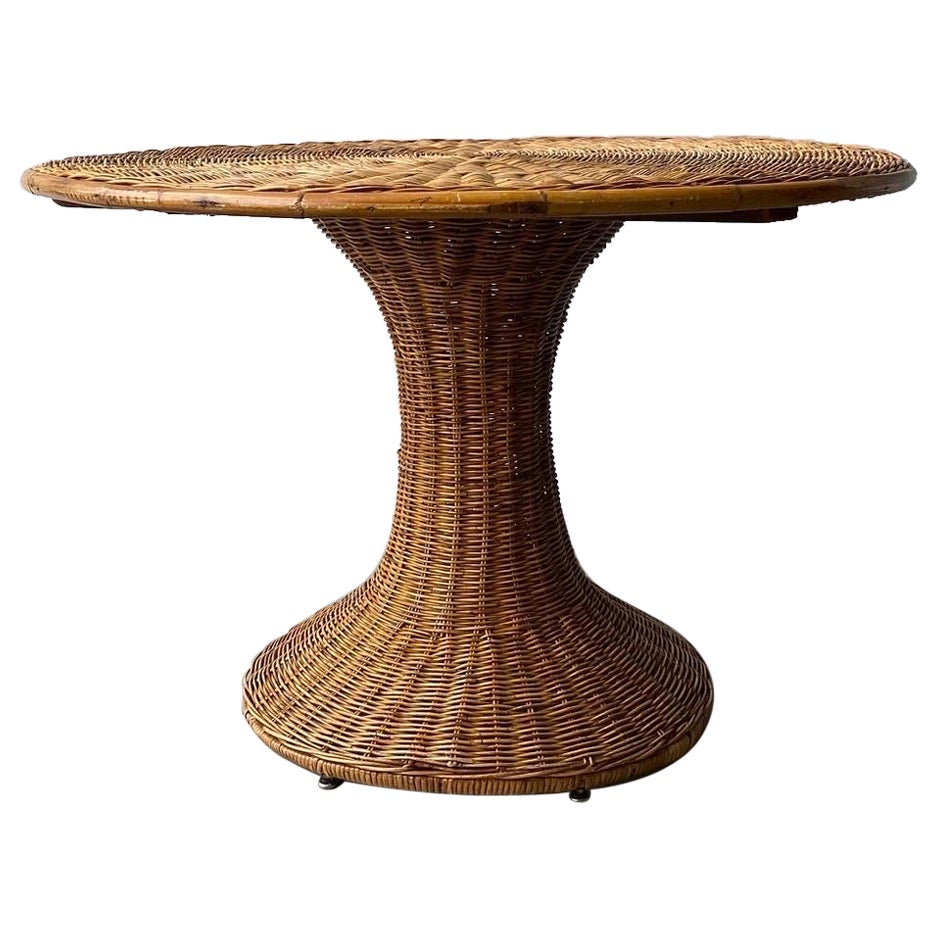 Vintage Rattan Table For Sale at 1stDibs