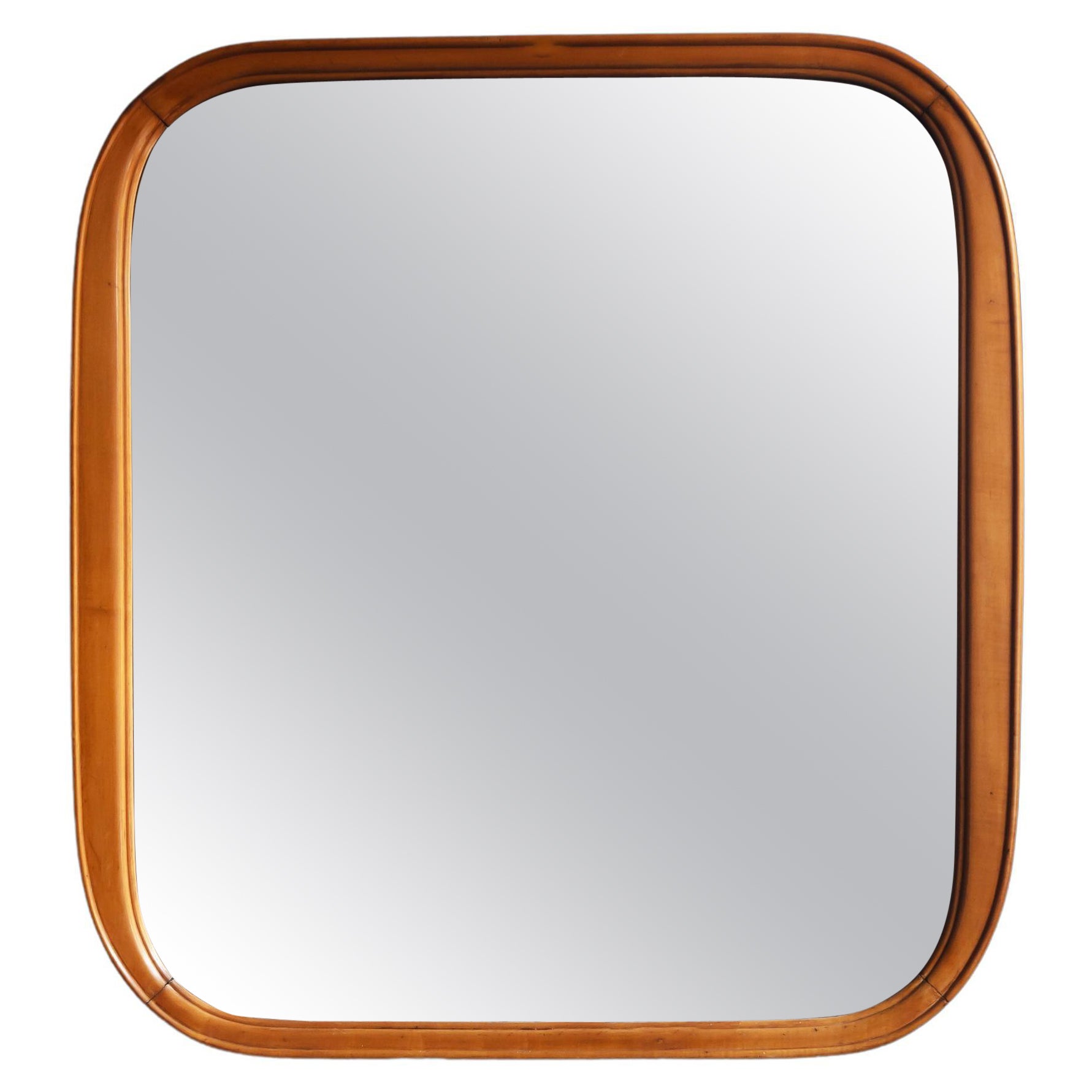 Oswaldo Borsani Mirror, almost square frame, carved in pearwood ...
