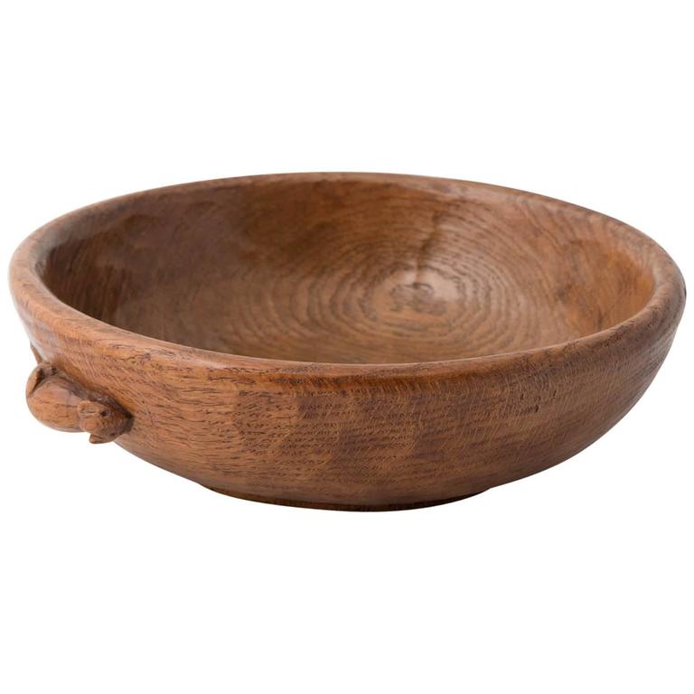 Robert Mouseman Thompson carved oak fruit bowl, England circa 1960 at ...