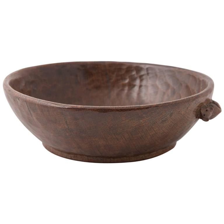 Robert Mouseman Thompson carved oak fruit bowl, England circa 1950 at ...