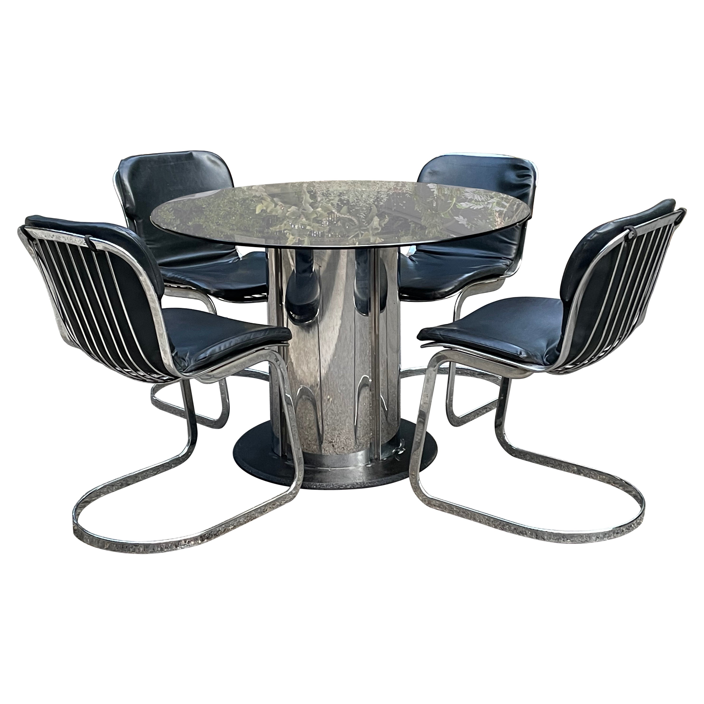 Willy Rizzo Dining Set for Cidue, Italy 1970s For Sale at 1stDibs