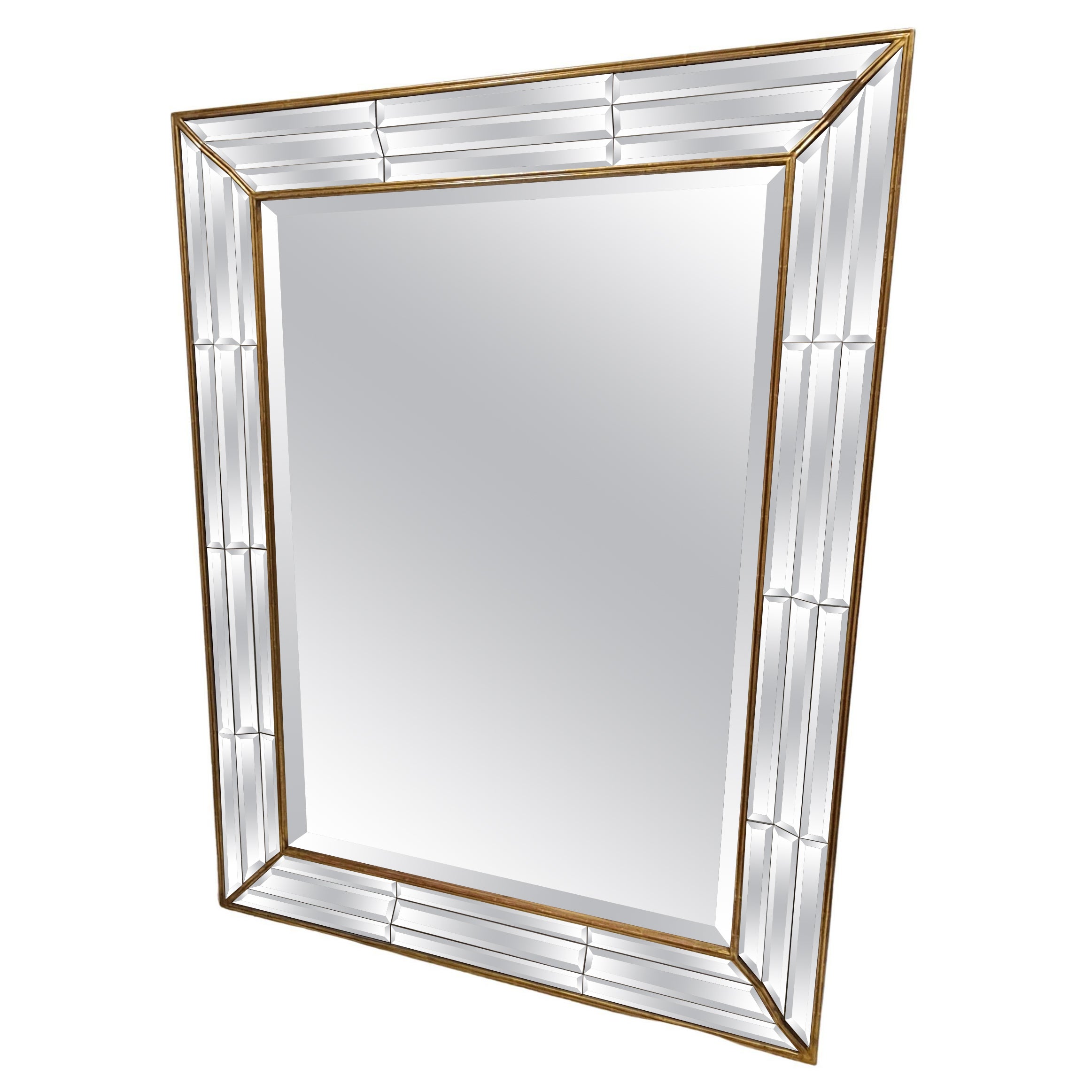 Mirror0 with glass frame 1980s For Sale at 1stDibs