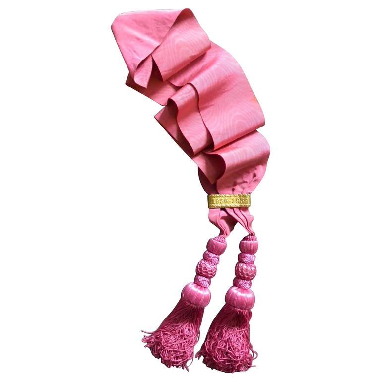 Pink Spanish Civil War Sash with Tassels at 1stDibs