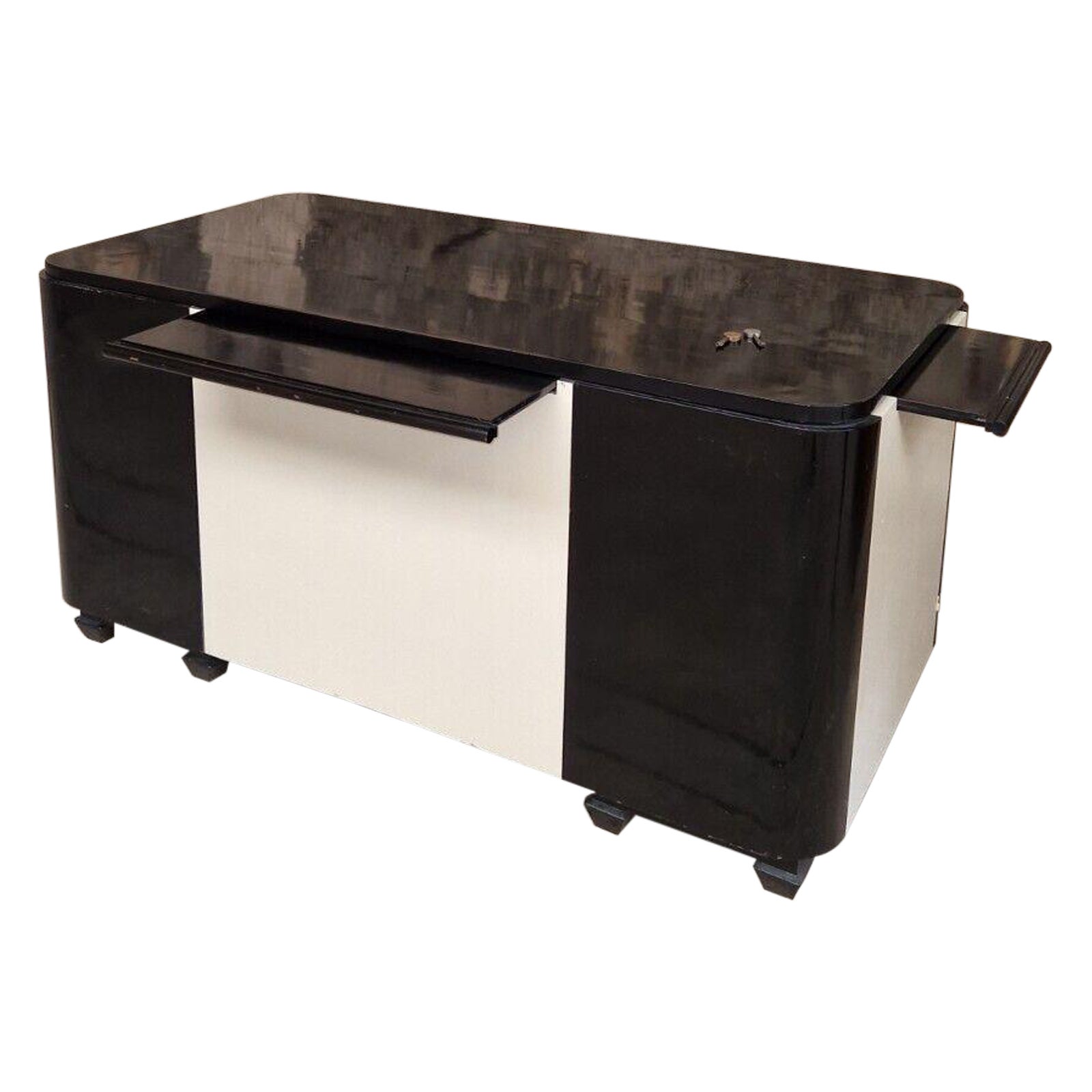 Art Deco Desk French Monochrome Bureau Table For Sale at 1stDibs