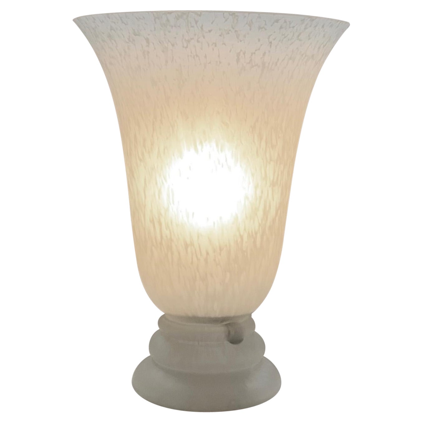 Vintage, Torchiere, Uplighter Lamp, Art Deco Style - Grey Frosted Glass ...