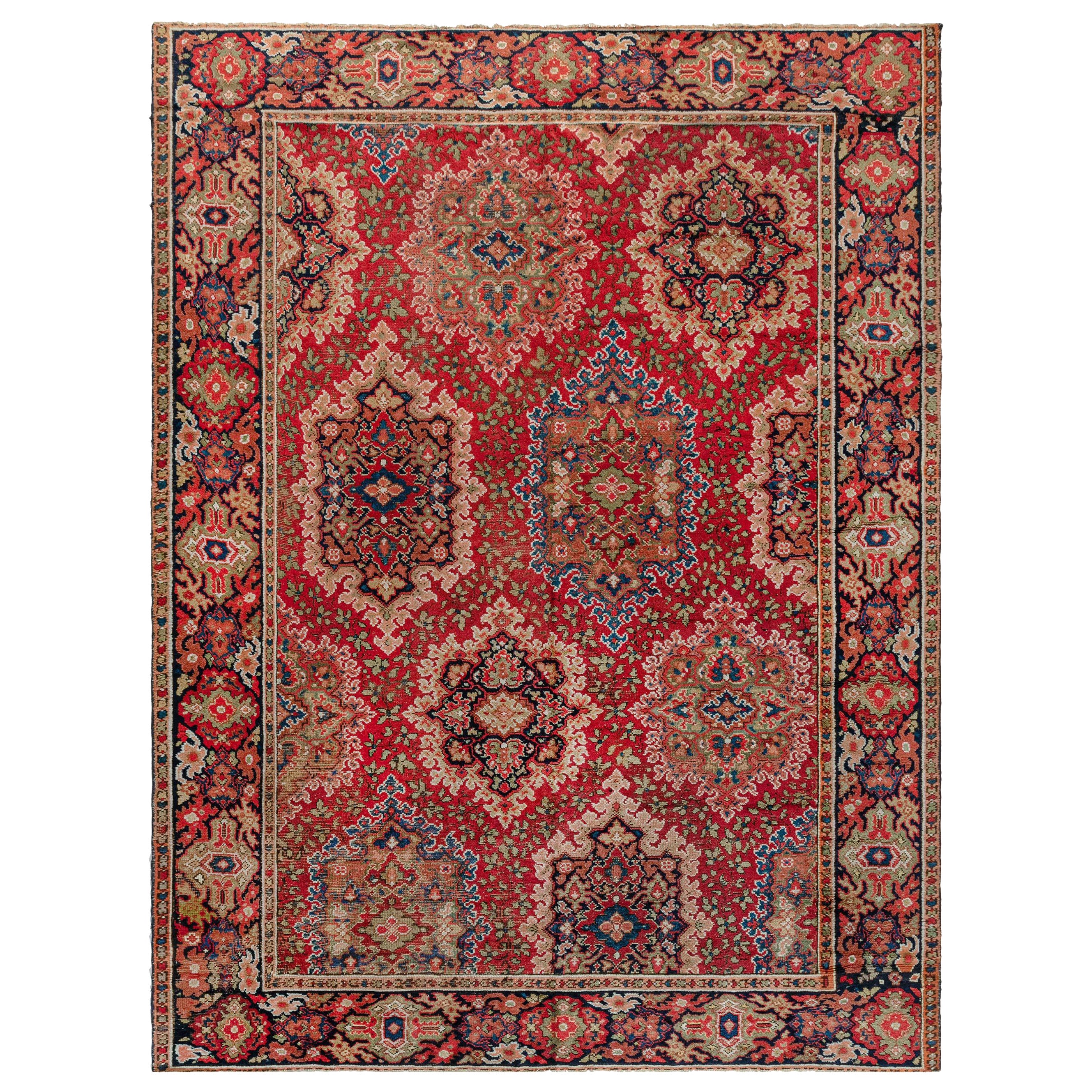 Antique English Axminster Handwoven Wool Rug For Sale at 1stDibs