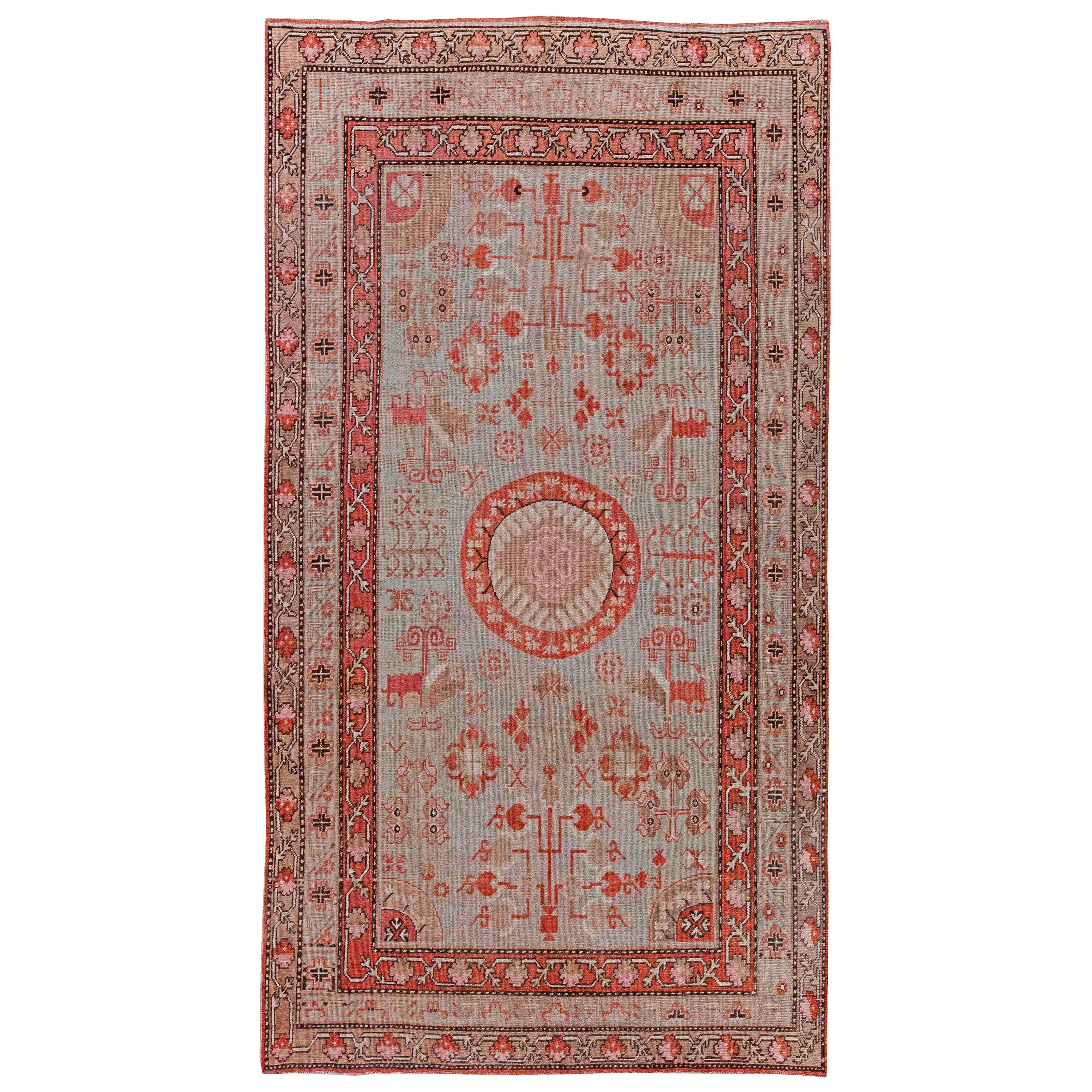 Midcentury Samarkand Handmade Wool Rug For Sale at 1stDibs