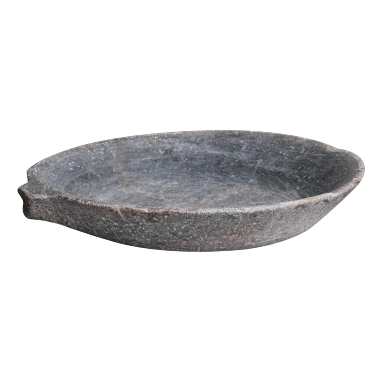 Primitive Nepalese Stone Bowl or Platter For Sale at 1stDibs