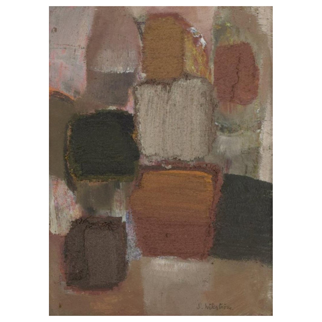 Carl-William Hammar, Swedish artist. Oil on board. Abstract composition ...