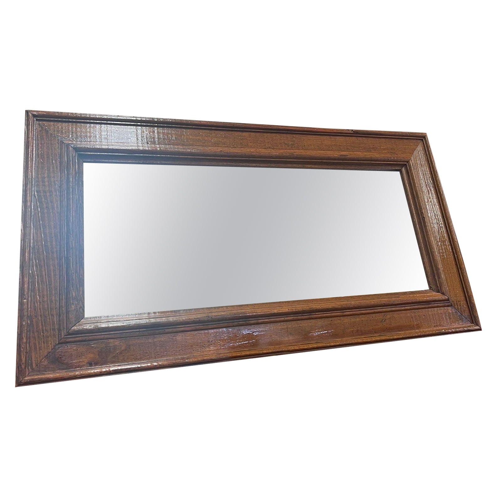 Vintage Hard Carved Wood Framed Mirror at 1stDibs