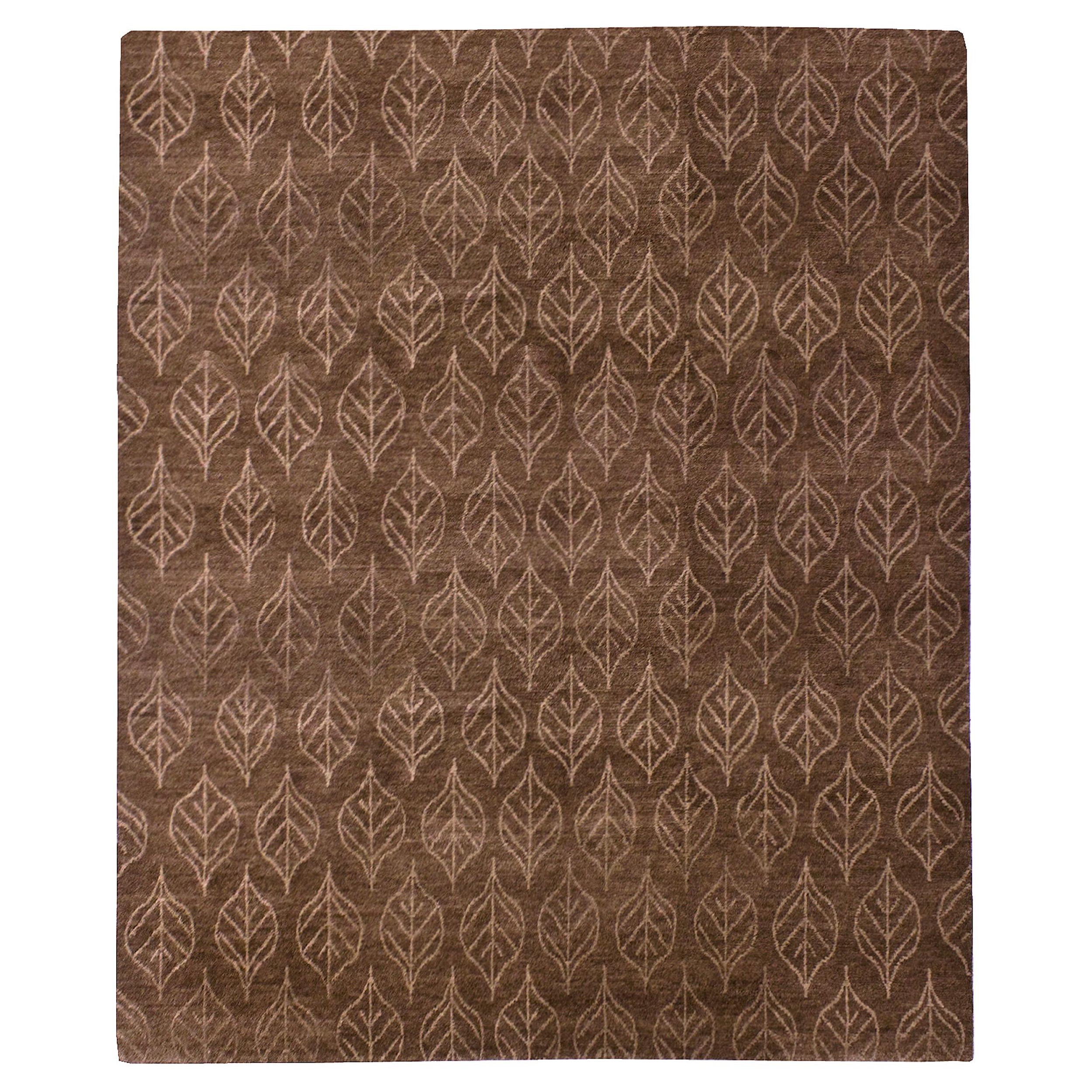 Luxury Modern Hand-Knotted Fauna Brown 12x16 Rug For Sale at 1stDibs