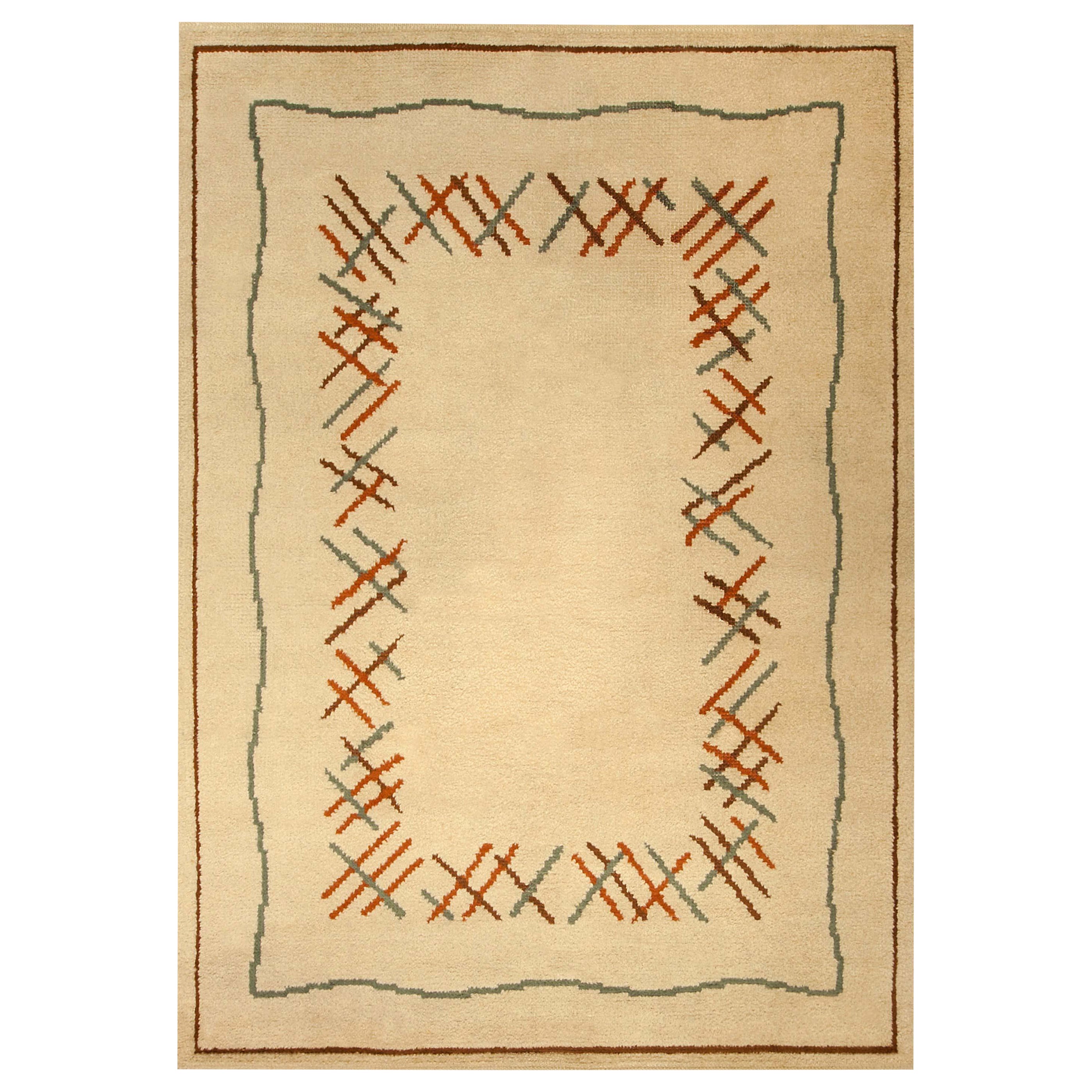 Vintage French Art Deco Wool Rug by D.i.M. For Sale at 1stDibs
