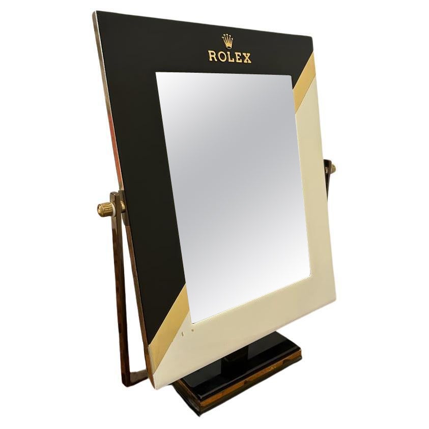 Vintage Rolex Dealer / Retailer Mirror Lacquer and Brass, Circa 1970's ...