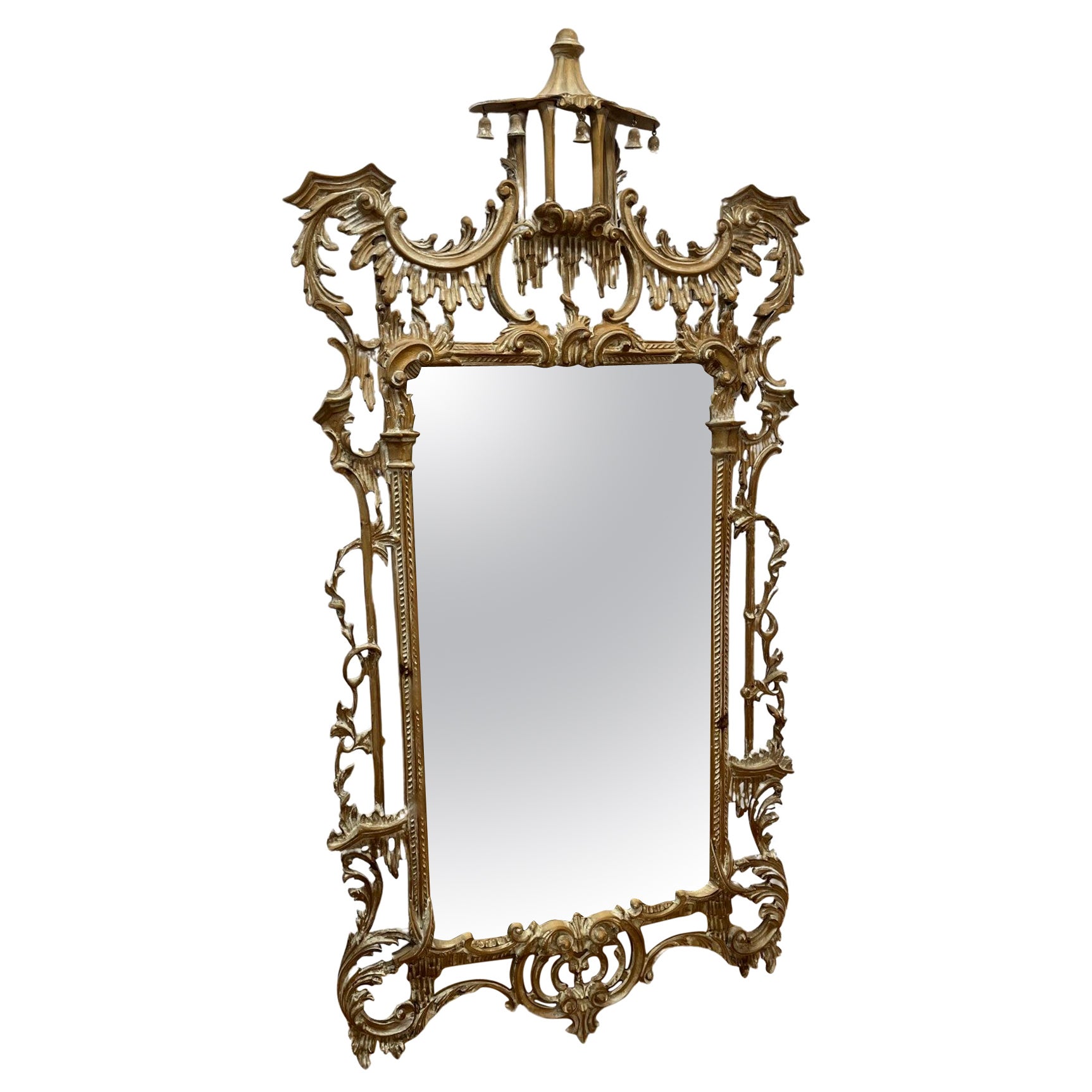 Italian Chinnosserie pine bell mirror mid 20th century For Sale at 1stDibs