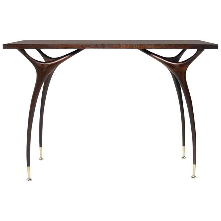 Crescent Collection Console Table in Stained Mahogany For Sale at 1stDibs