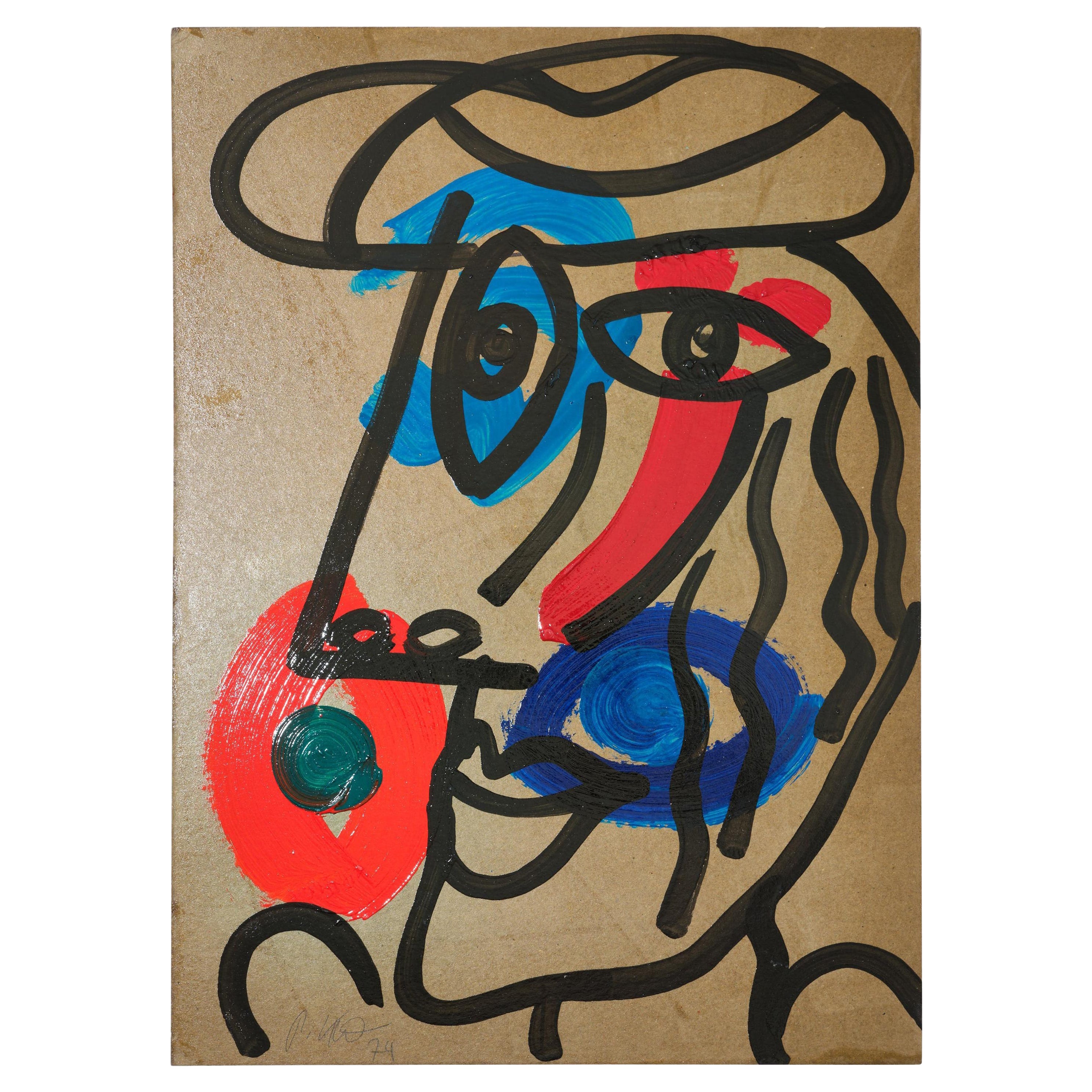 Painting by Peter Keil, C 1970, Acrylic on Board, Signed, Germany, No ...